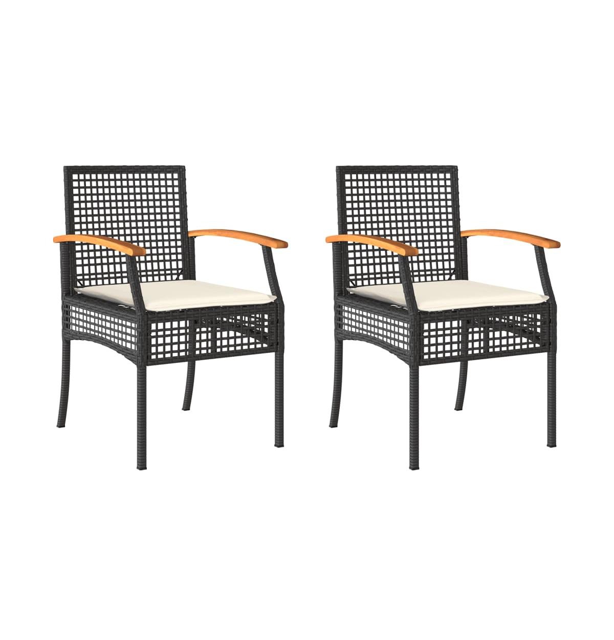 Click here for vidaXL Garden Chair Set of 2 Black and brown - Bla... prices