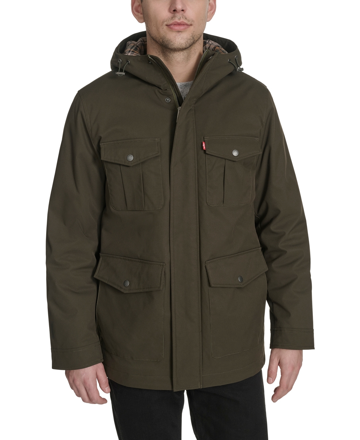 Click here for Levis Mens Field Parka with Plaid Lining Jacket -... prices