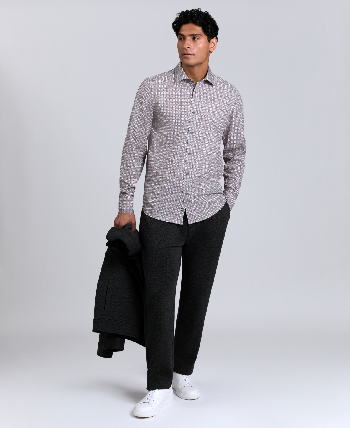 Click here for Kenneth Cole Mens Slim Fit Performance Shirt - Gra... prices