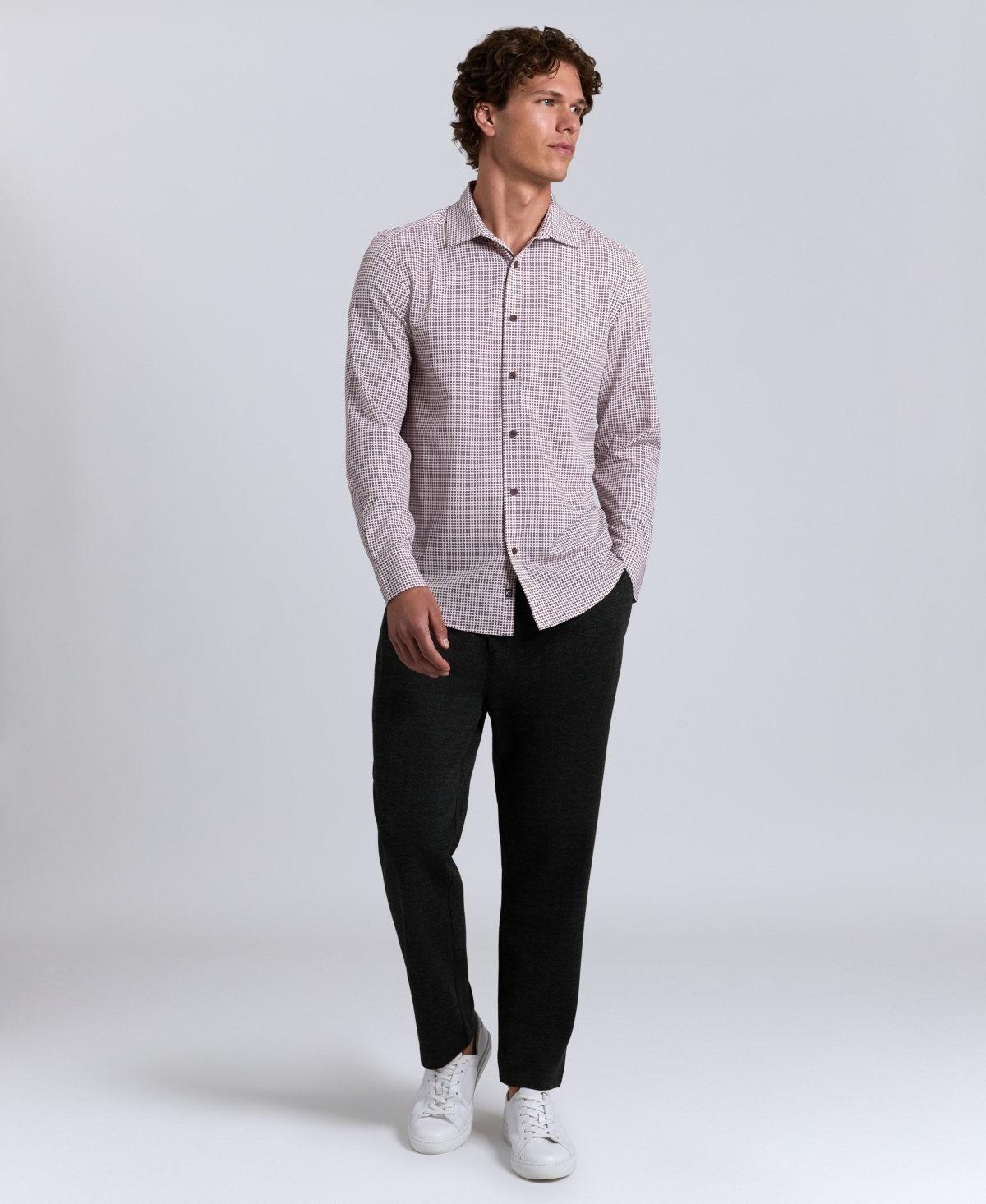 Click here for Kenneth Cole Mens Slim Fit Performance Shirt - Red prices