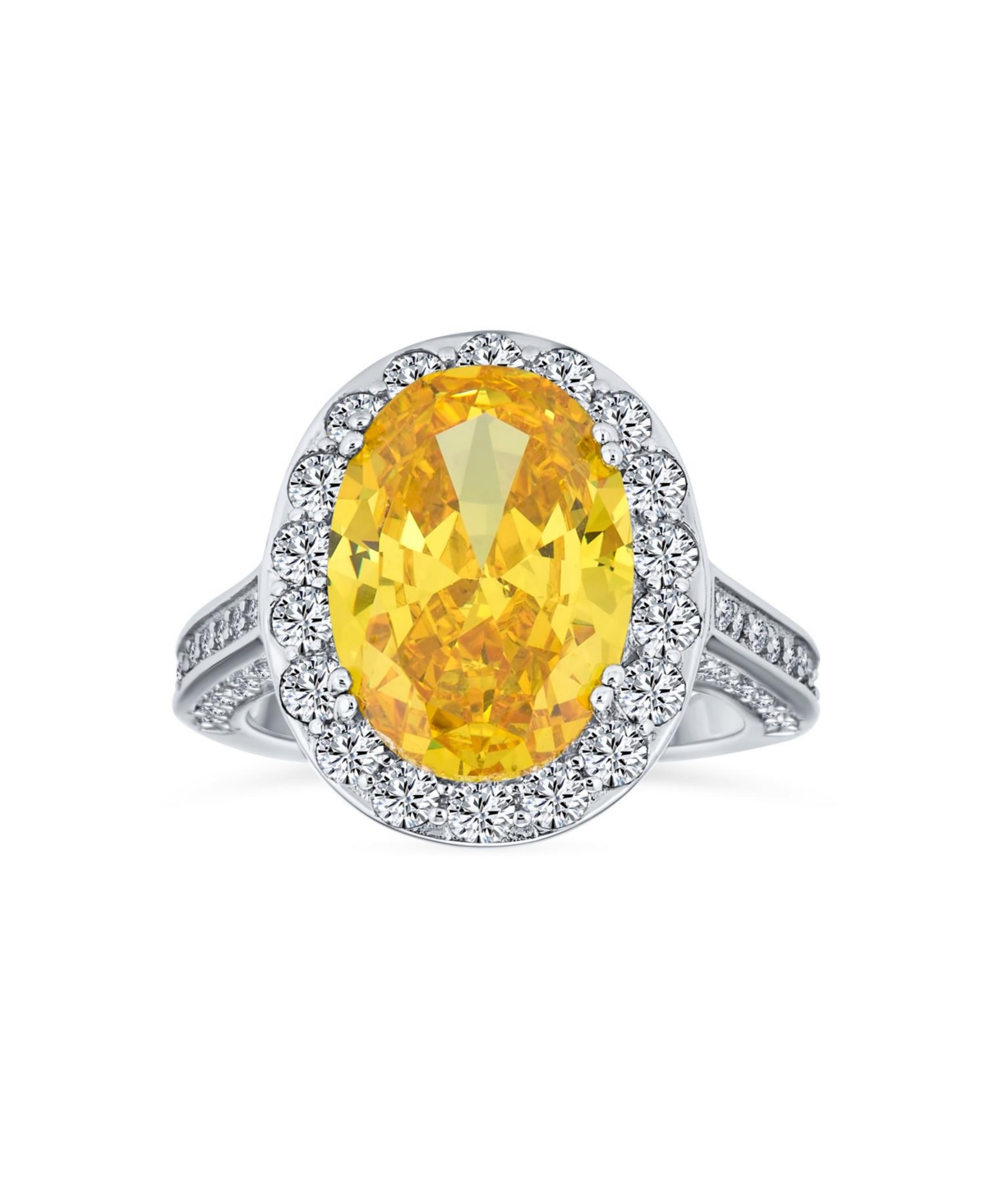 Click here for Bling Jewelry 6CT Yellow Oval Cz Halo Statement Ri... prices