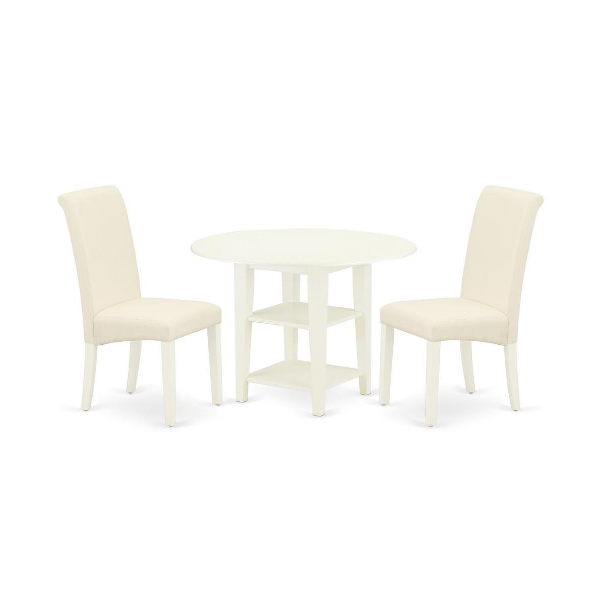 Click here for East West Furniture Dining Room Set Linen White -... prices