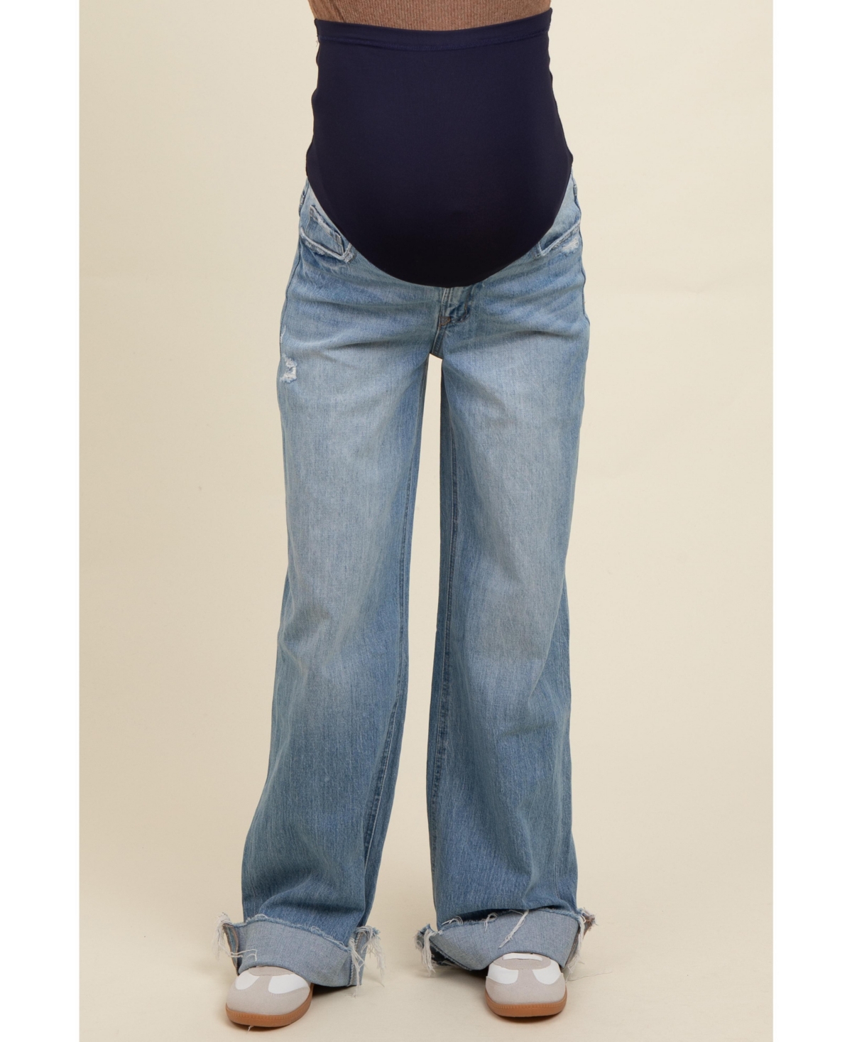 Click here for Pinkblush Maternity Light Blue Cuffed Baggy Wide L... prices