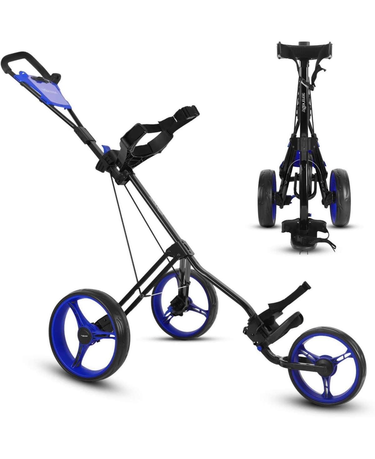 Click here for SereneLife Foldable 3-Wheel Golf Push Cart with De... prices