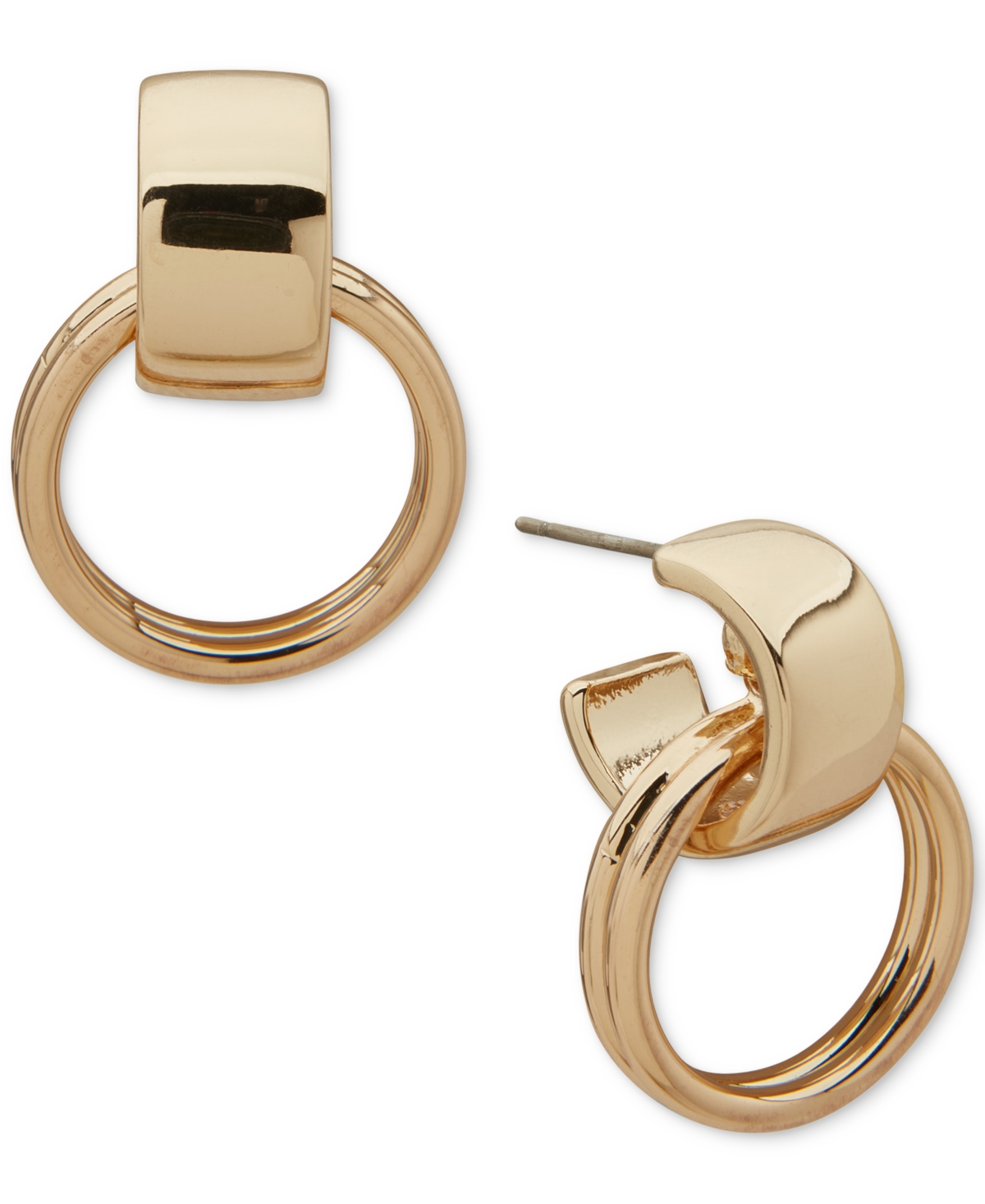 Click here for Anne Klein Gold-Tone Pierced Post Doorknocker Drop... prices