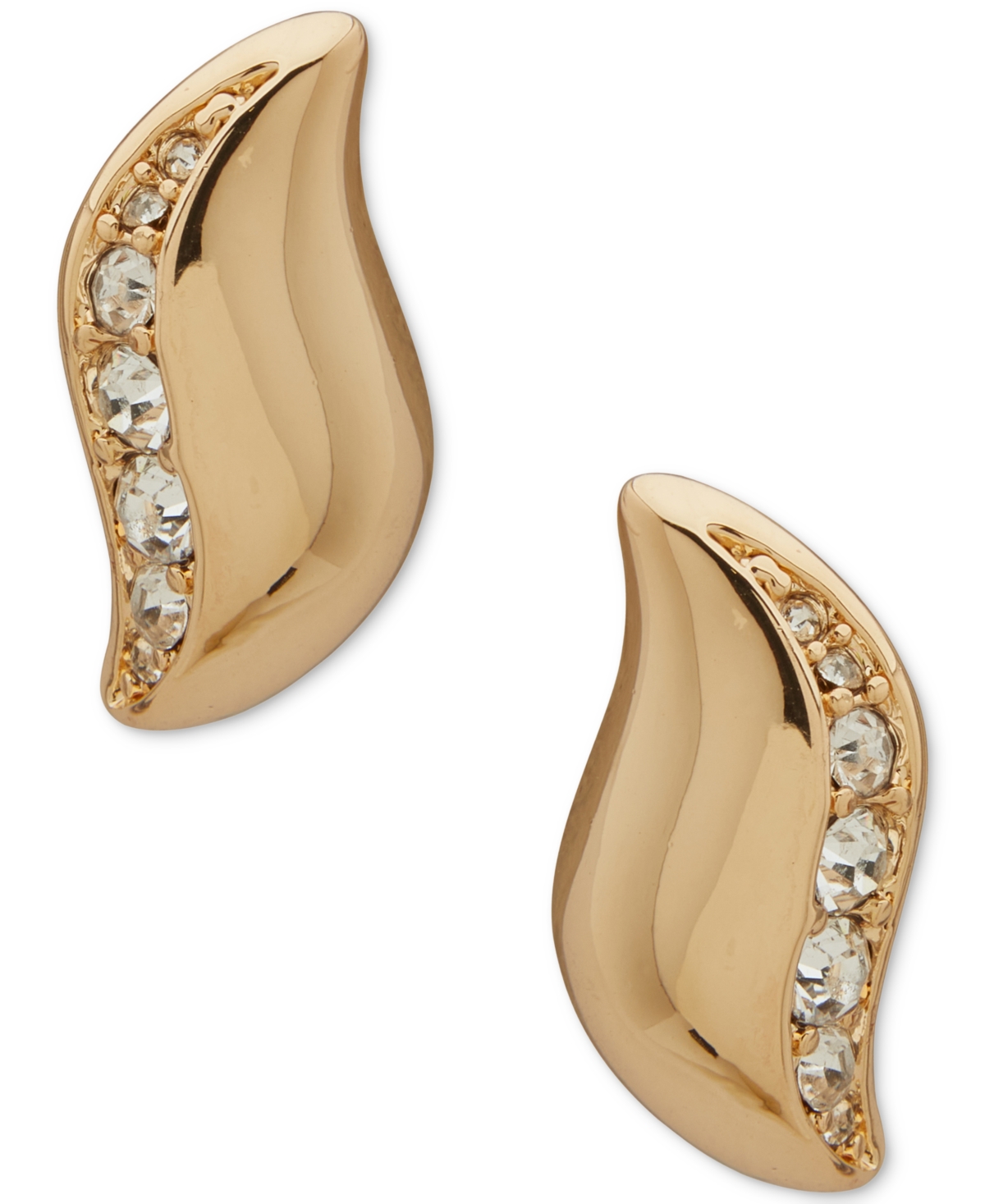 Click here for Anne Klein Glass Stone Puffy Swirl Gold-Tone Pierc... prices