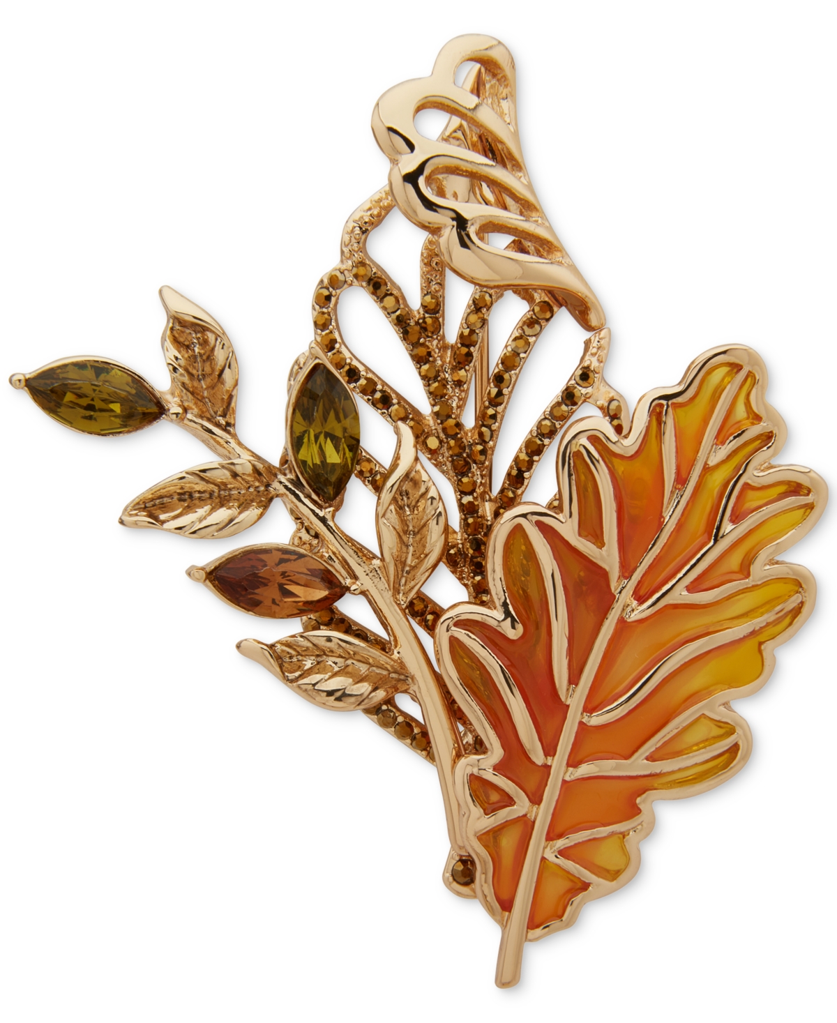 Click here for Anne Klein Glass Stone Fall Leaves Pin - Multi prices