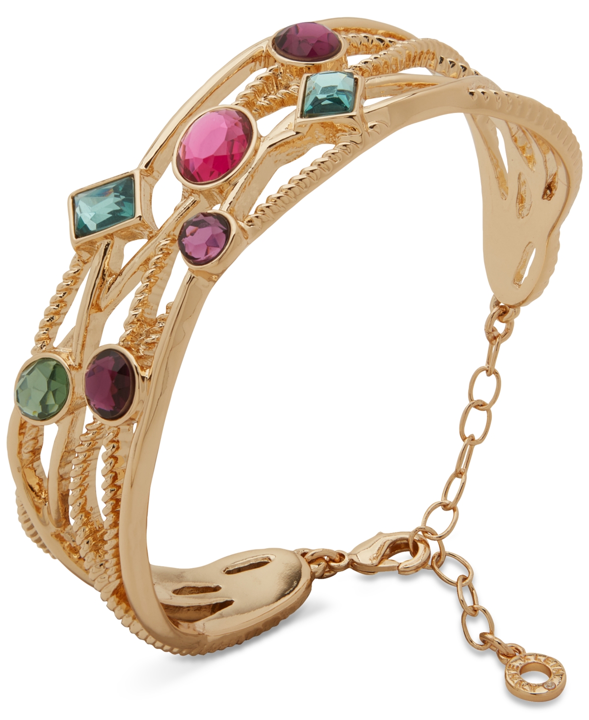 Click here for Anne Klein Multi-Stone Gold-Tone Stationed Cuff Br... prices