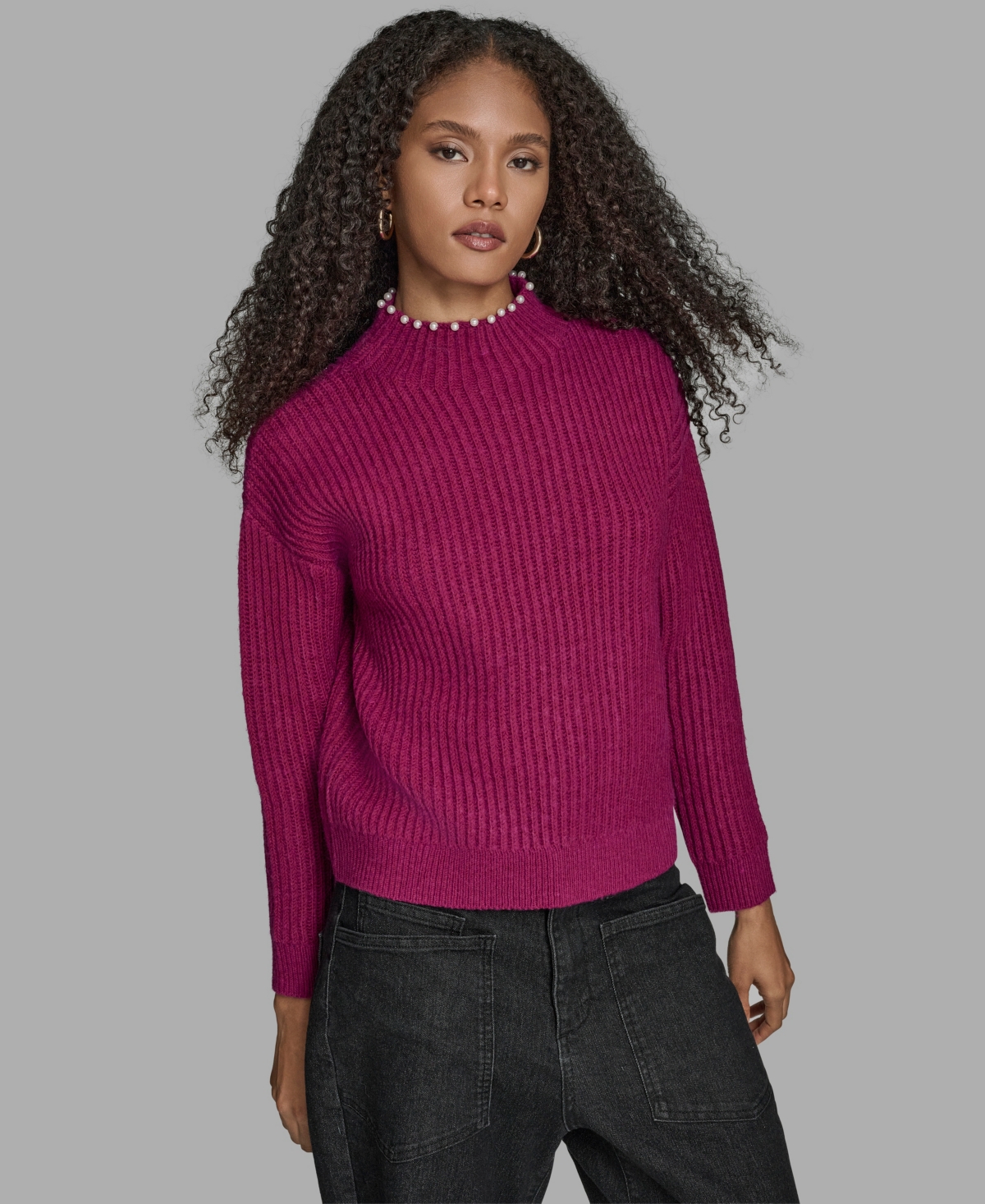 Click here for Bcbg Womens Long Sleeve Mock Neck Sweater - Rich C... prices