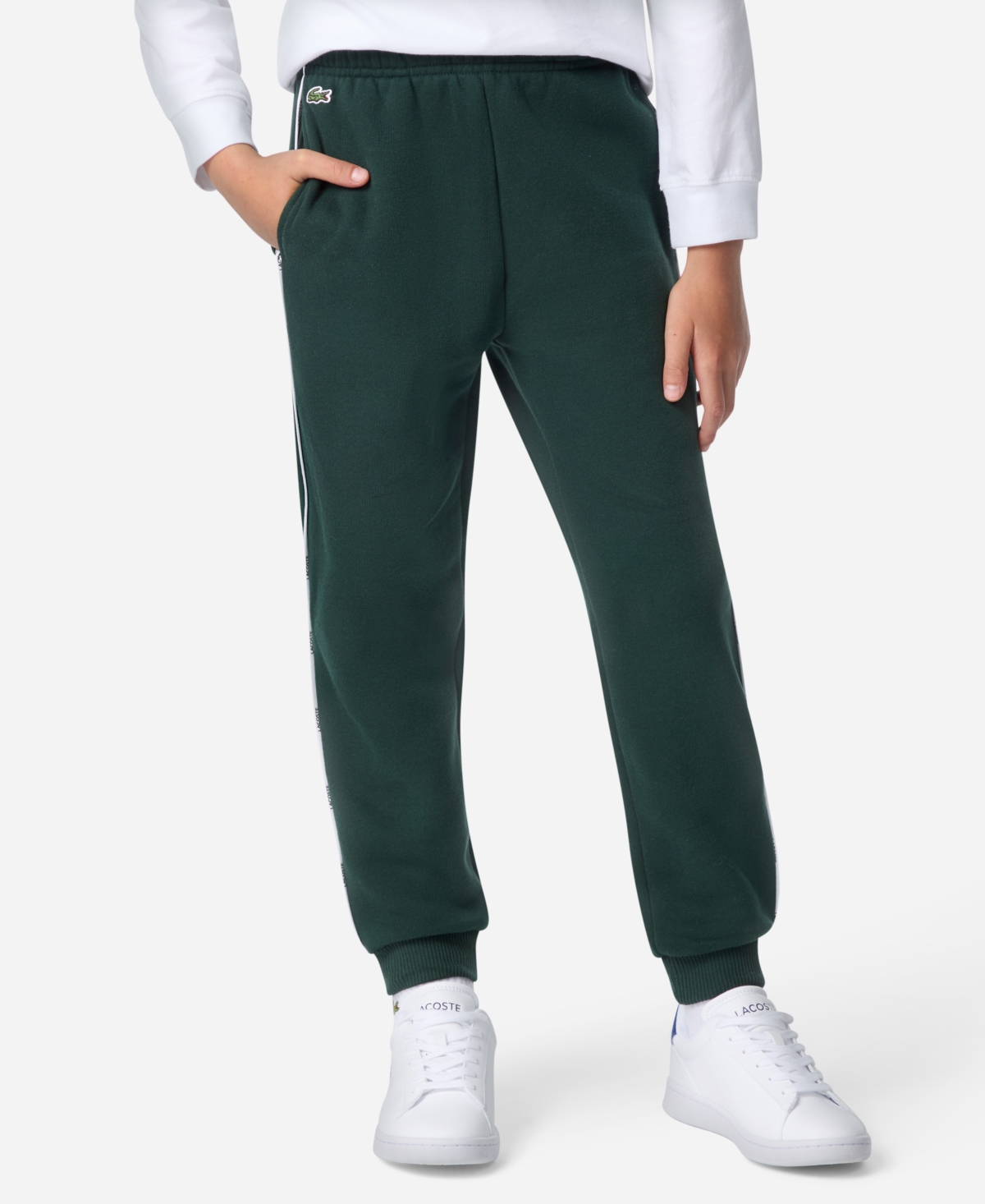 Click here for Lacoste Boys 8-20 Micro Taping Pants - Sinople Gre... prices