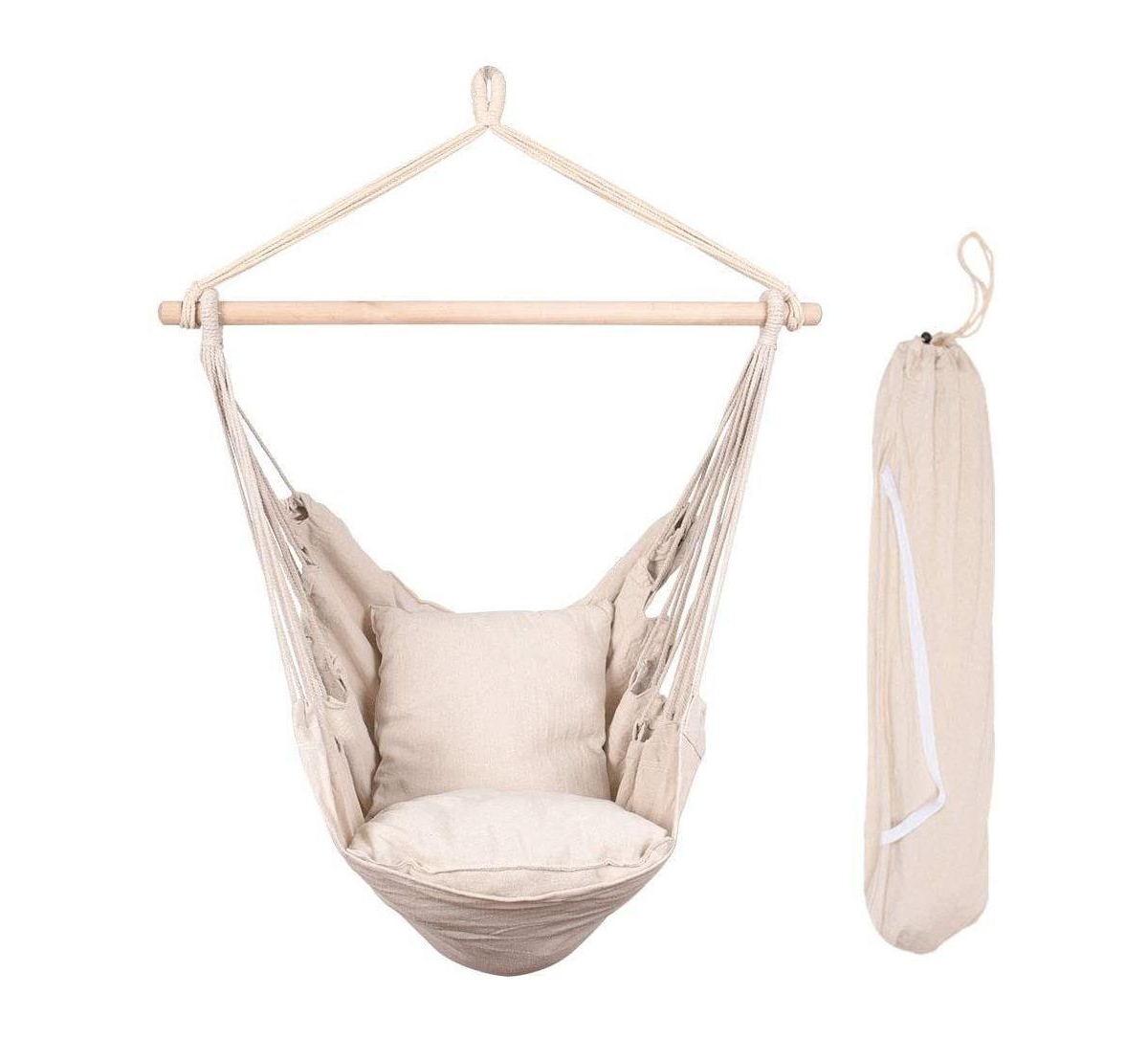 Click here for Flynama Natural Rope Hammock Chair Swing with 2 Cu... prices