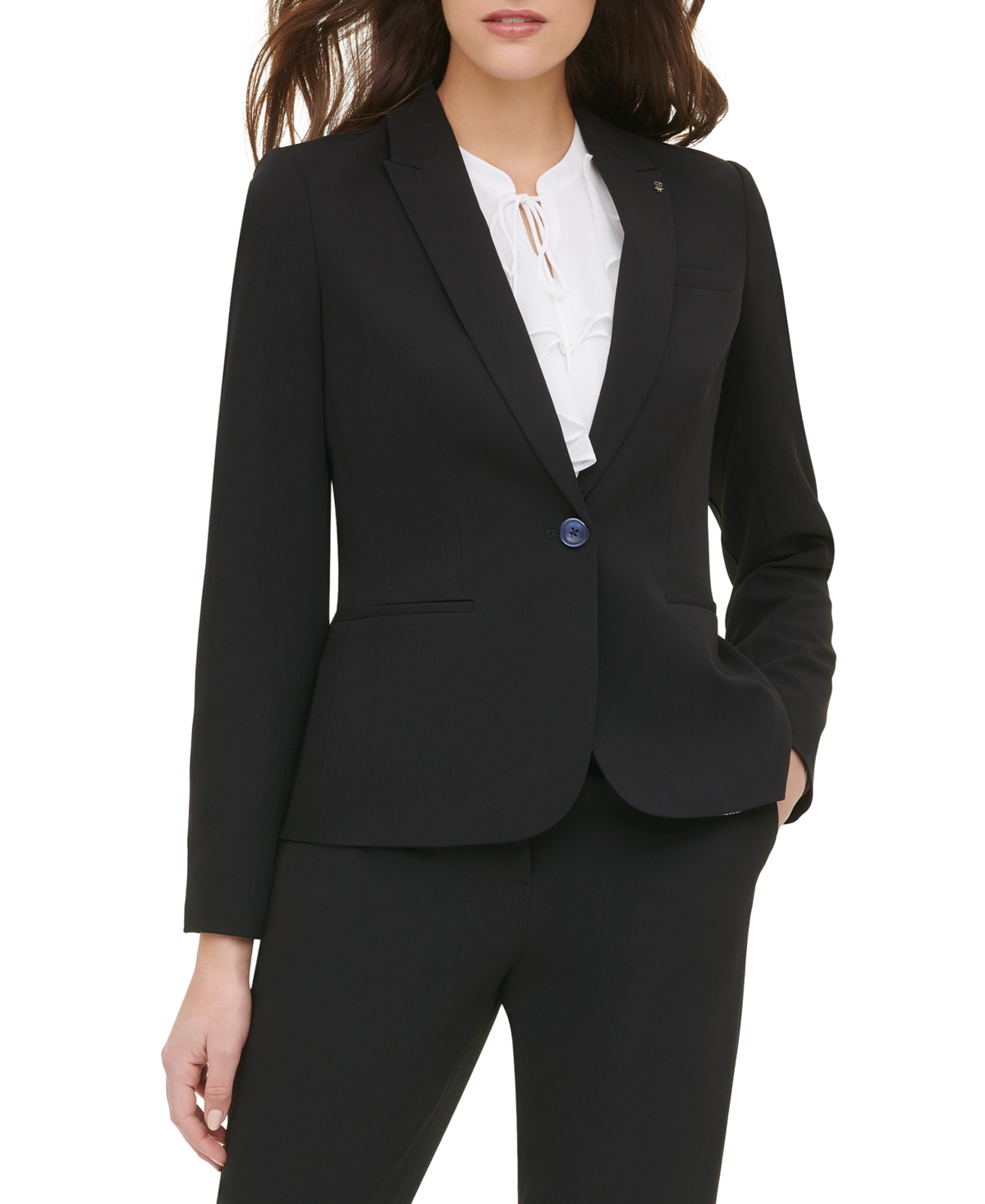 Click here for Tommy Hilfiger Womens One-Button Blazer - Black prices