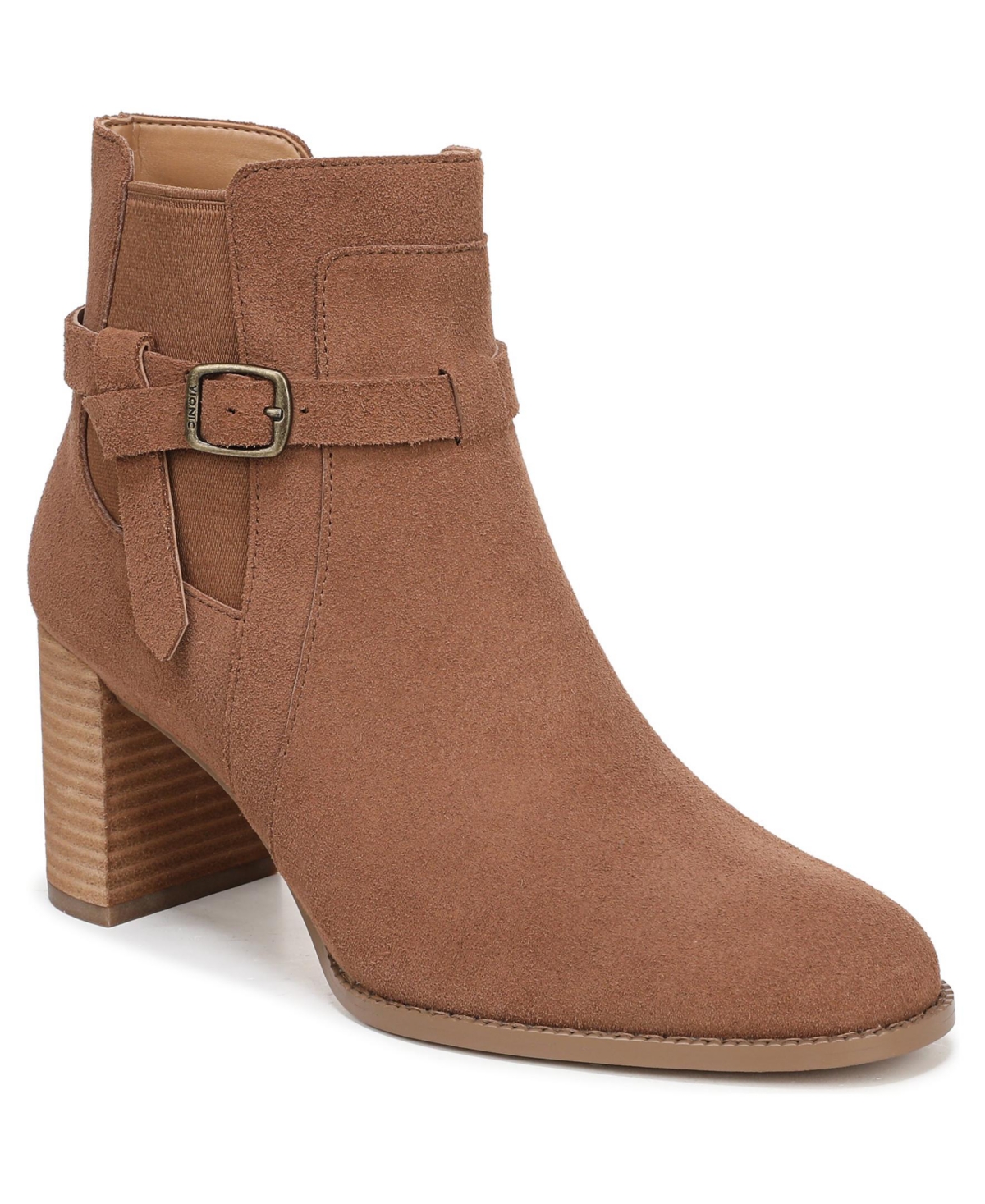 Click here for Vionic Womens Vivette Ankle Booties - Hazelnut sue... prices