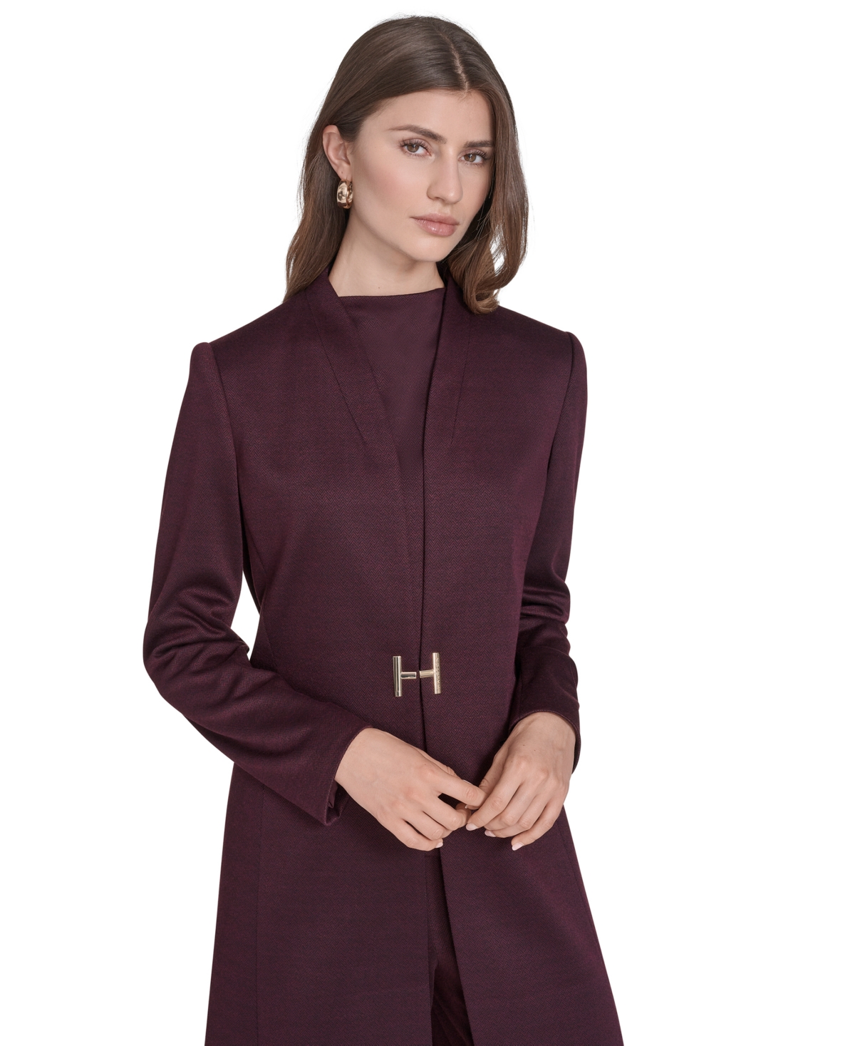 Click here for Halston Womens Closure Topper Long Sleeves Coat -... prices