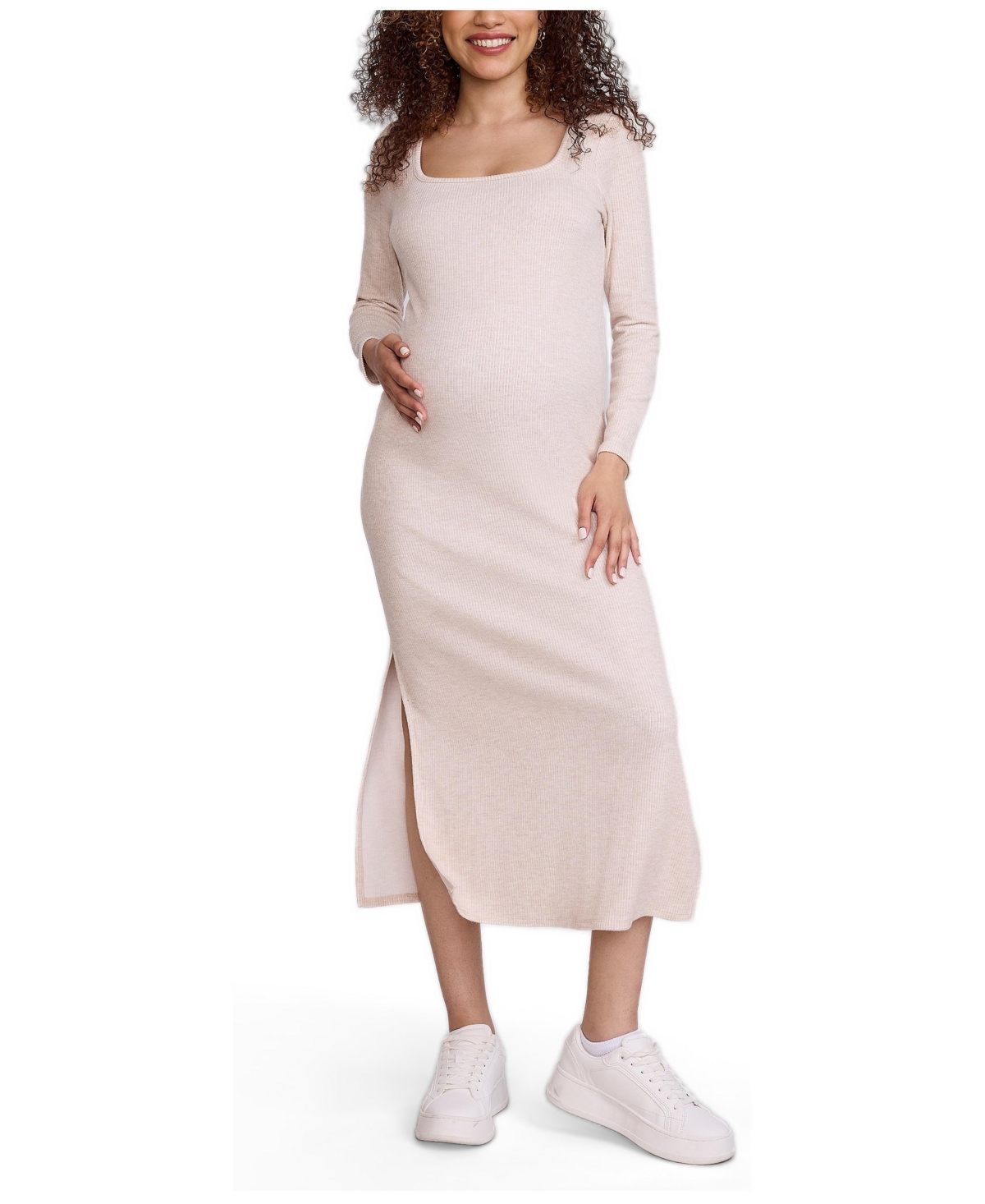 Click here for Motherhood Maternity Maternity Square Neck Rib Kni... prices