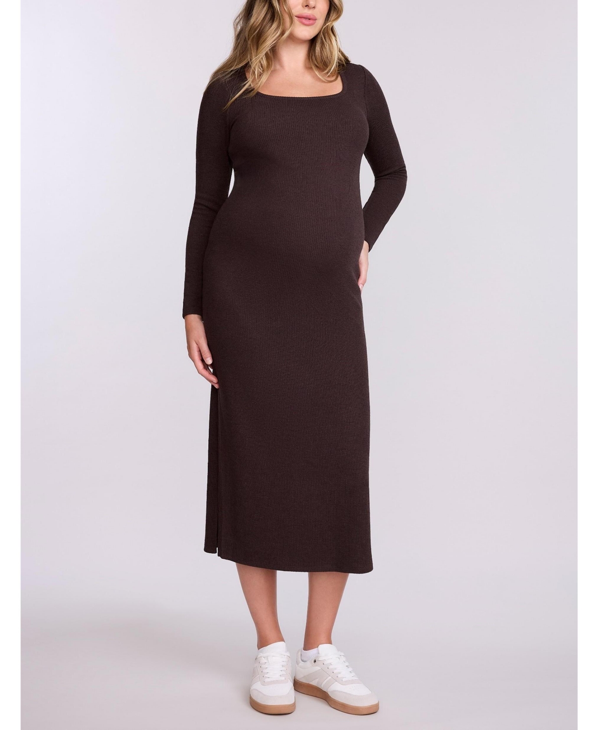 Click here for Motherhood Maternity Maternity Square Neck Rib Kni... prices