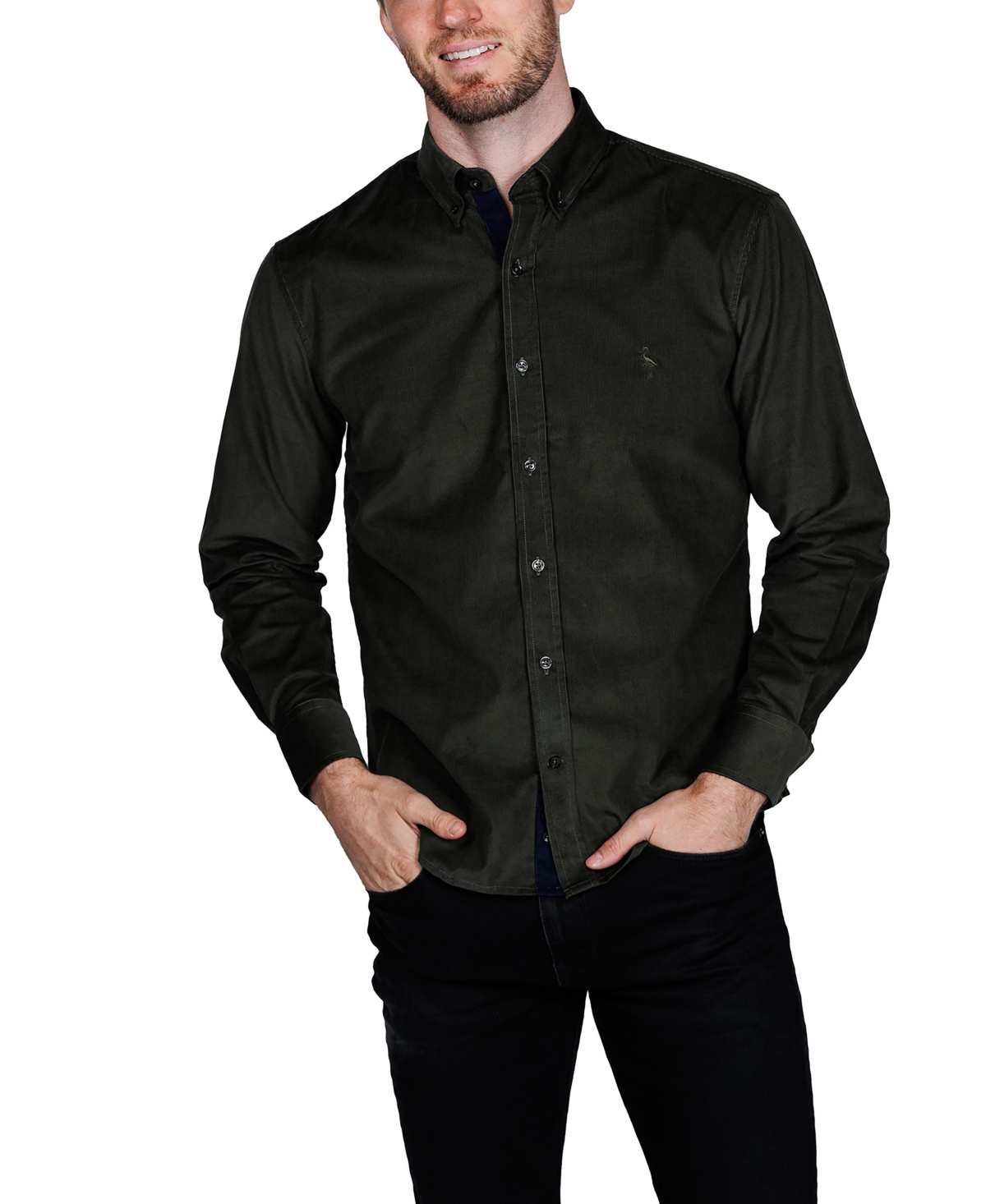 Click here for Tailorbyrd Mens Corduroy Sport Shirt - Olive prices