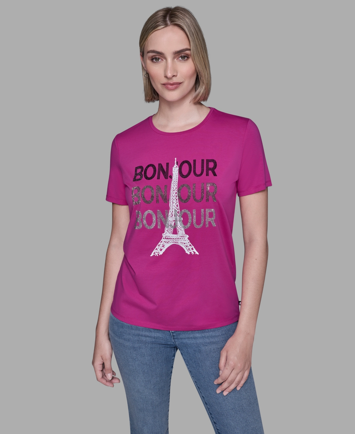 Click here for Karl Lagerfeld Paris Womens Crewneck Bonjour Eiffe... prices