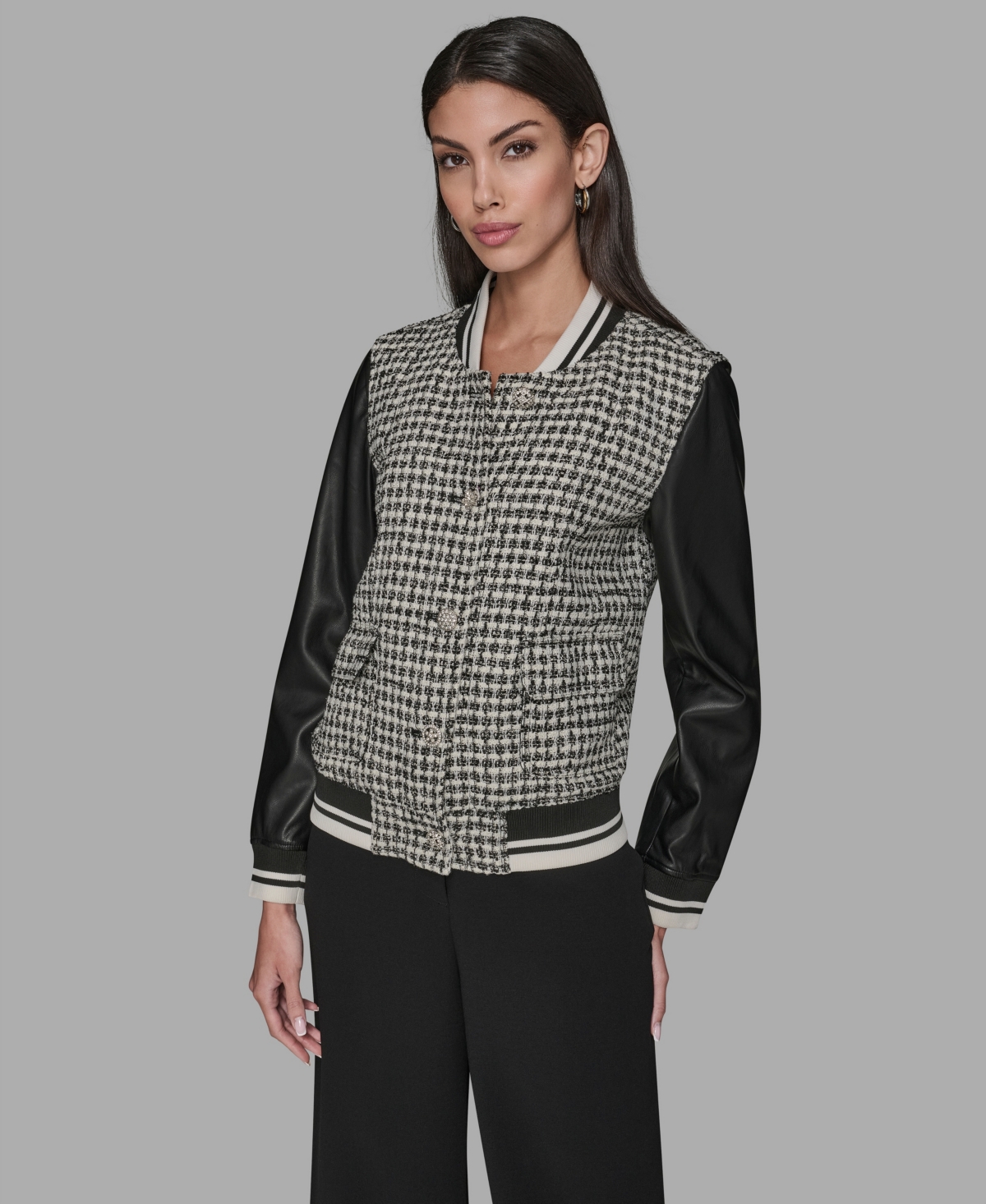 Click here for Karl Lagerfeld Paris Womens Collar Neck Mixed Medi... prices