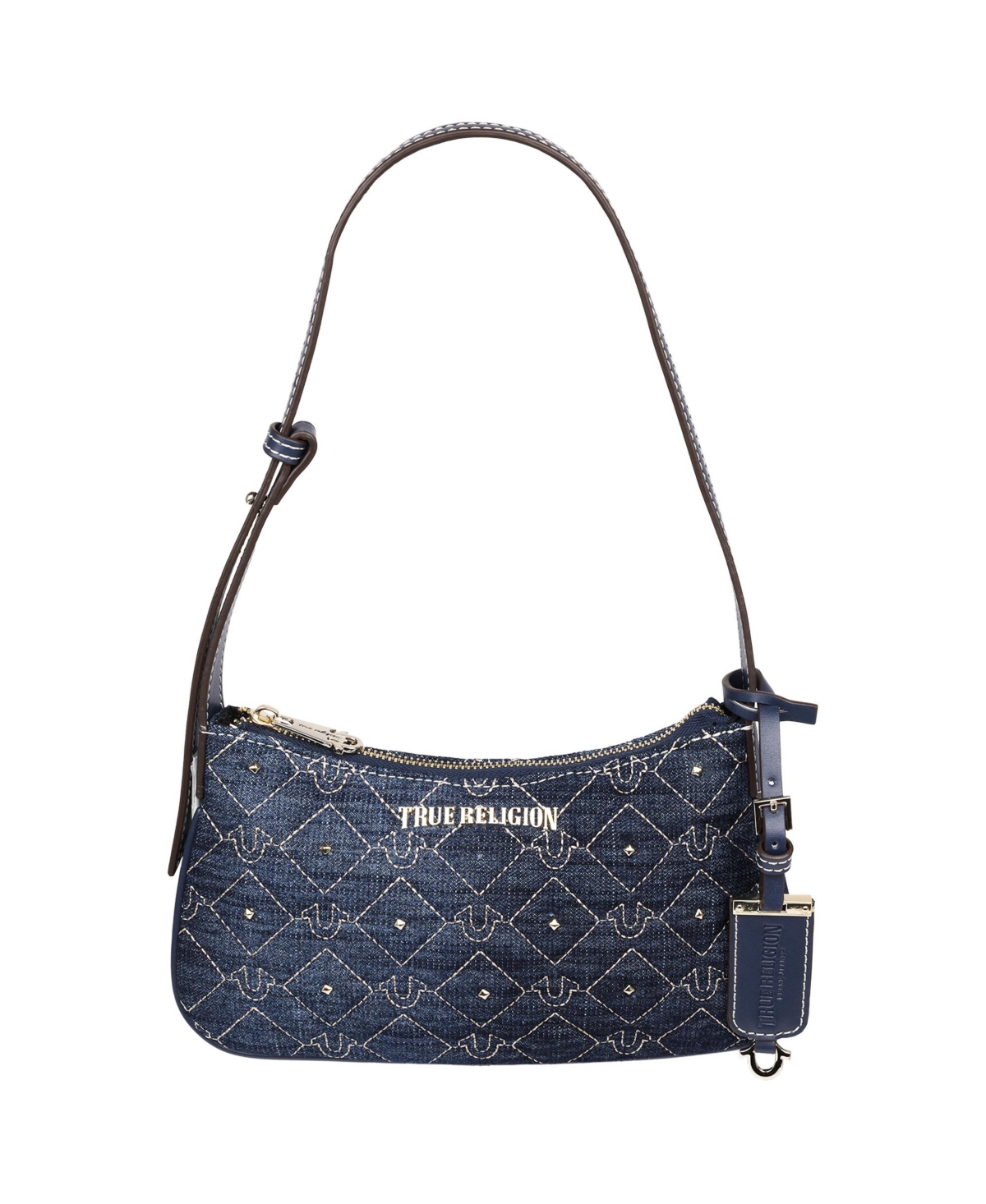 Click here for True Religion Studded Denim Shoulder Bag - Dark de... prices