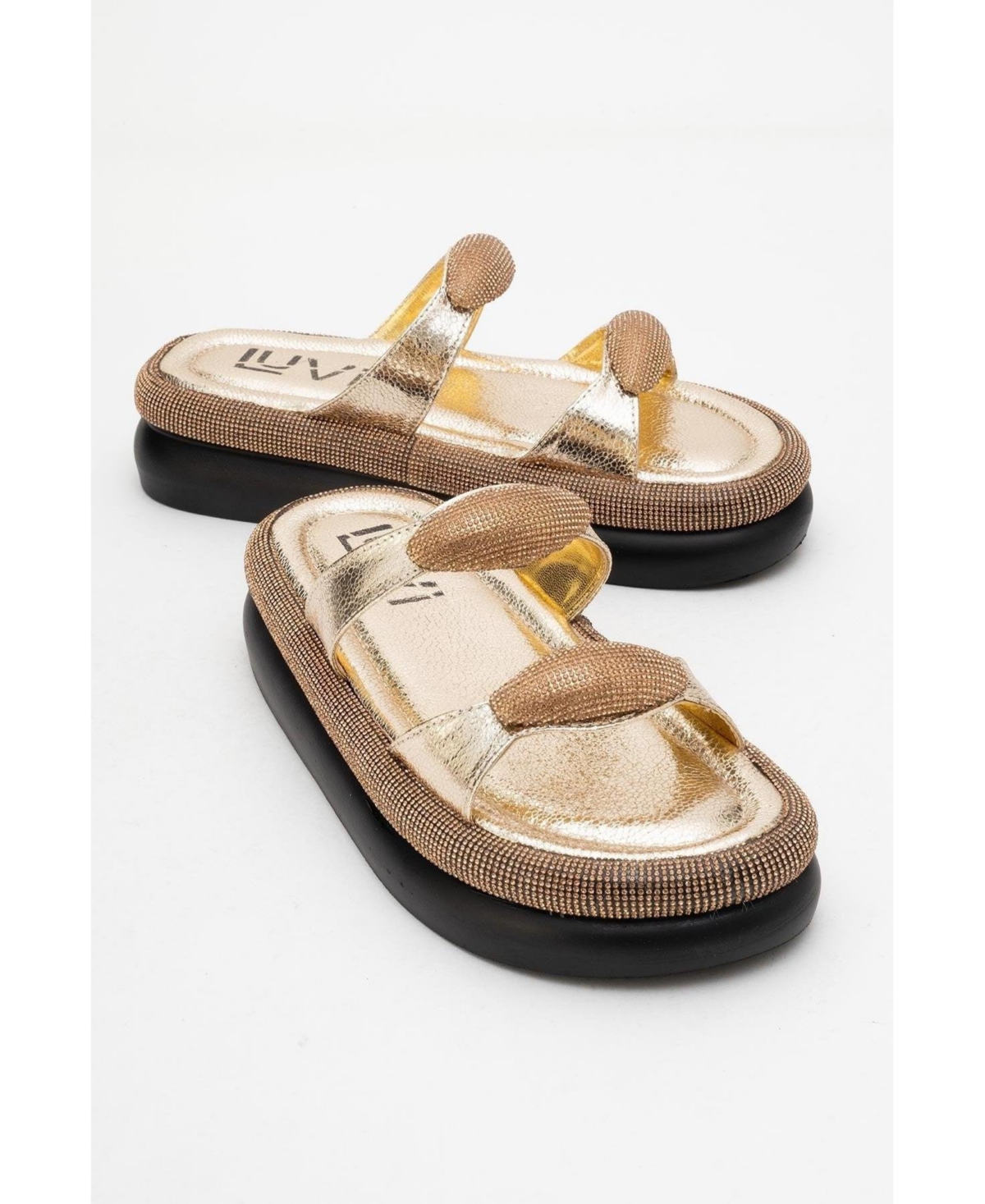 Click here for Prologue Shoes Finery Embellished Platform Slide (... prices