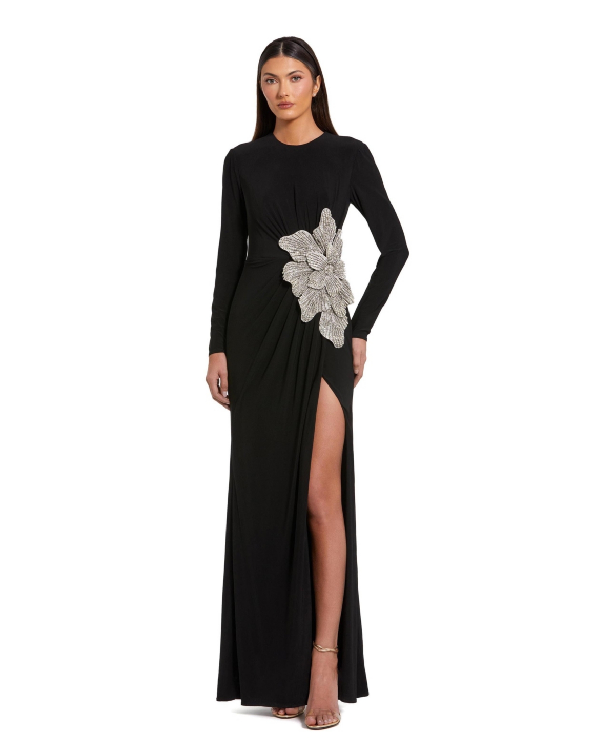 Click here for Mac Duggal Womens Jersey Gown With Embellished Flo... prices