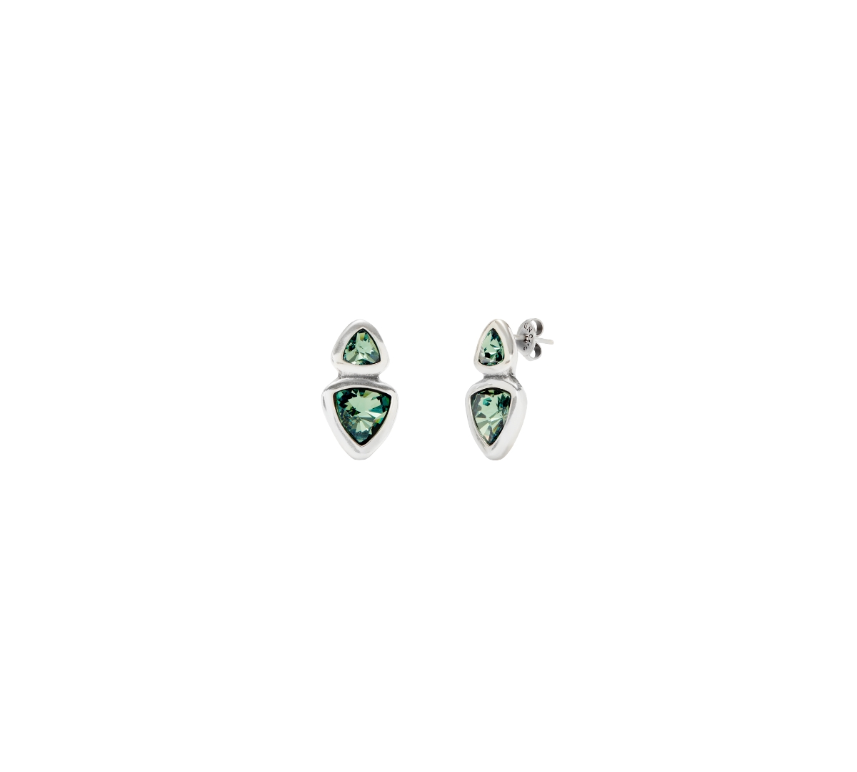 Click here for UNOde50 Silver-Plated Triangular Green Crystals Ea... prices
