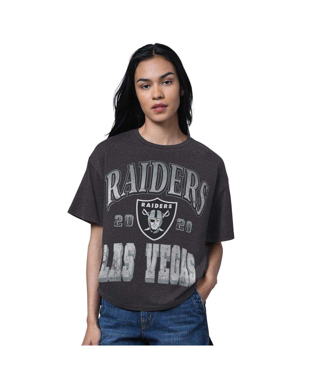 Click here for Starter Womens Heather Black Las Vegas Raiders Ove... prices