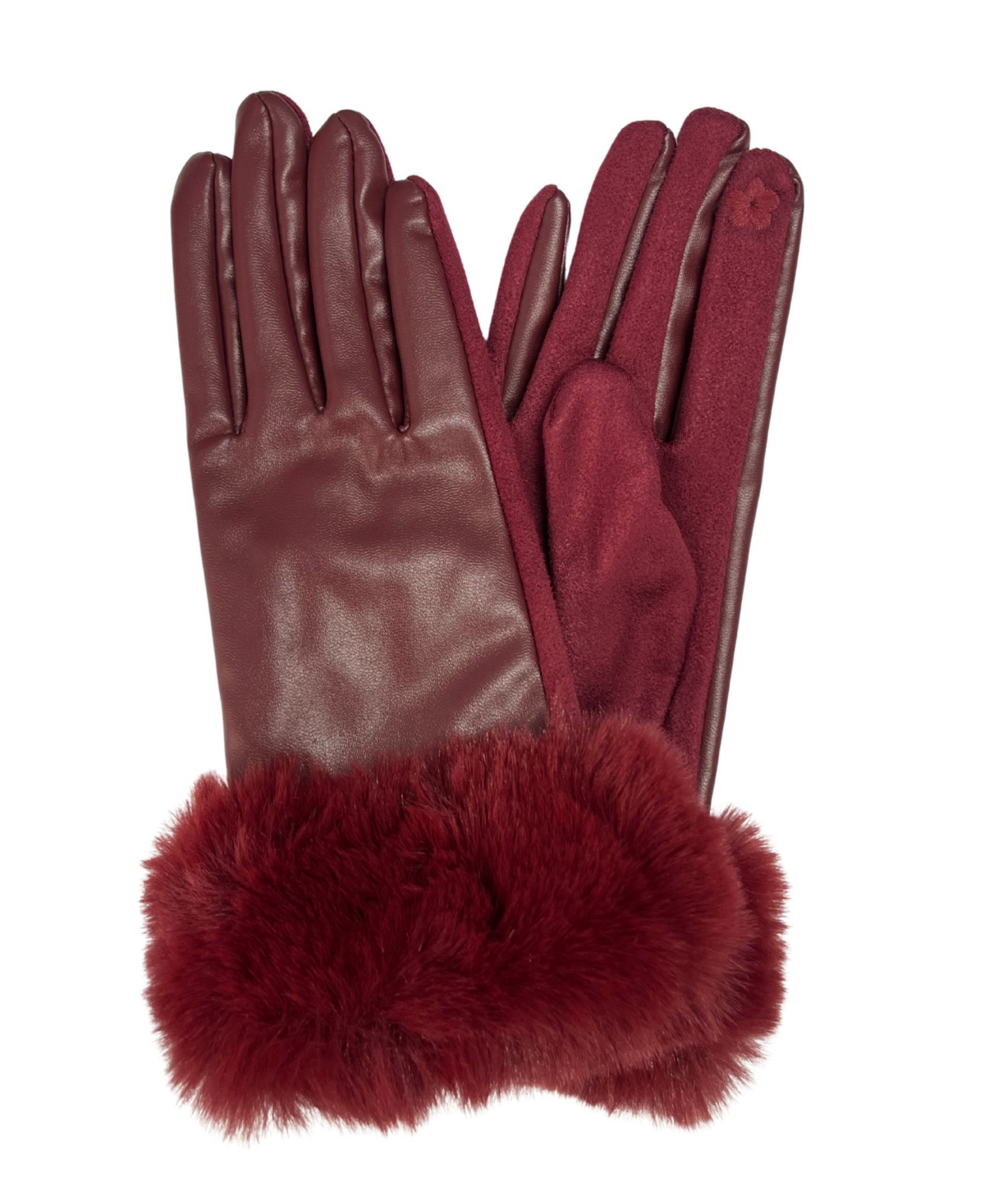 Click here for Marcus Adler Leather Glove With Cuff - Burgundy prices