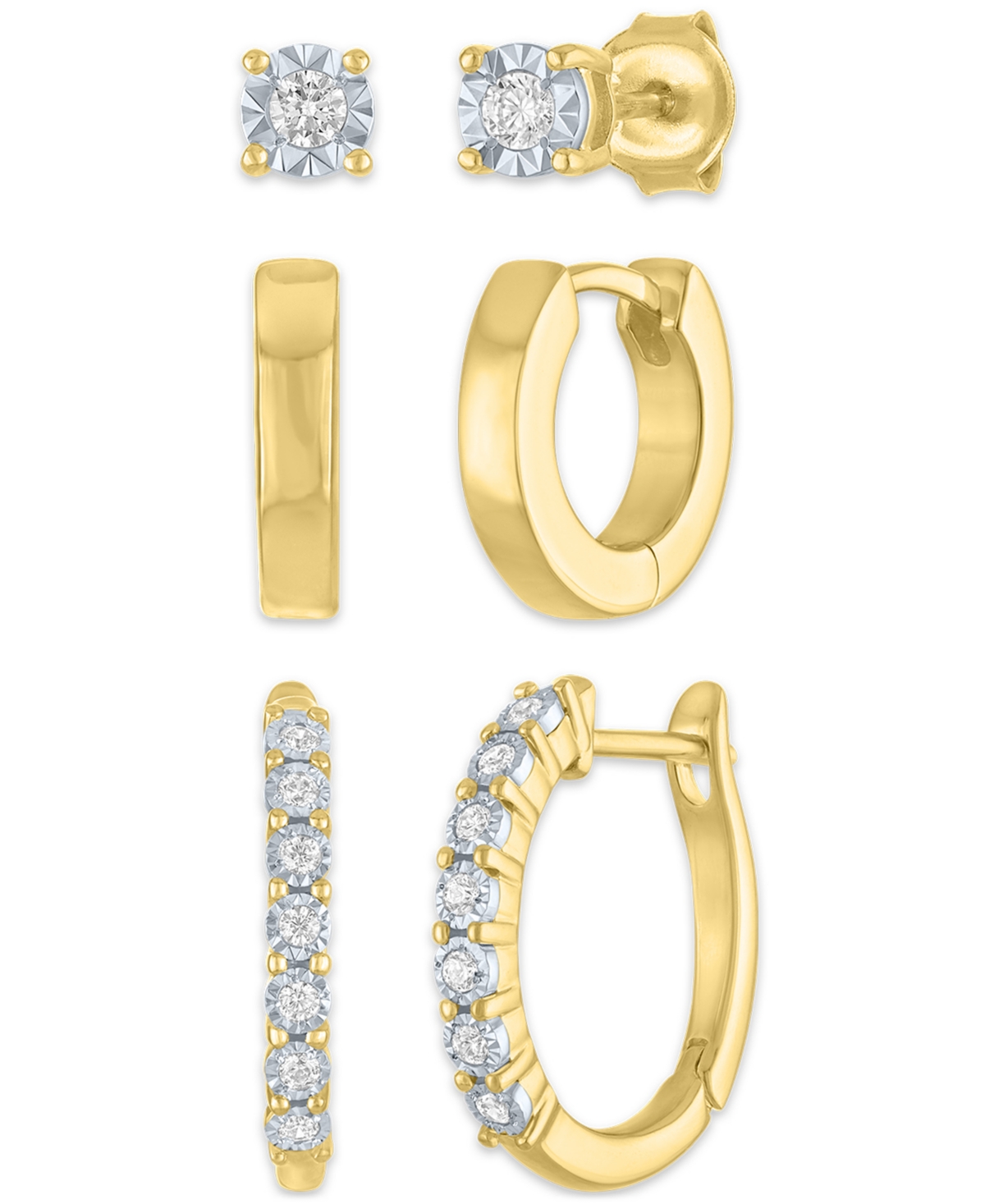 Click here for Macys 3-Pc. Diamond Earrings Set (1/5 ct. t.w.) in... prices