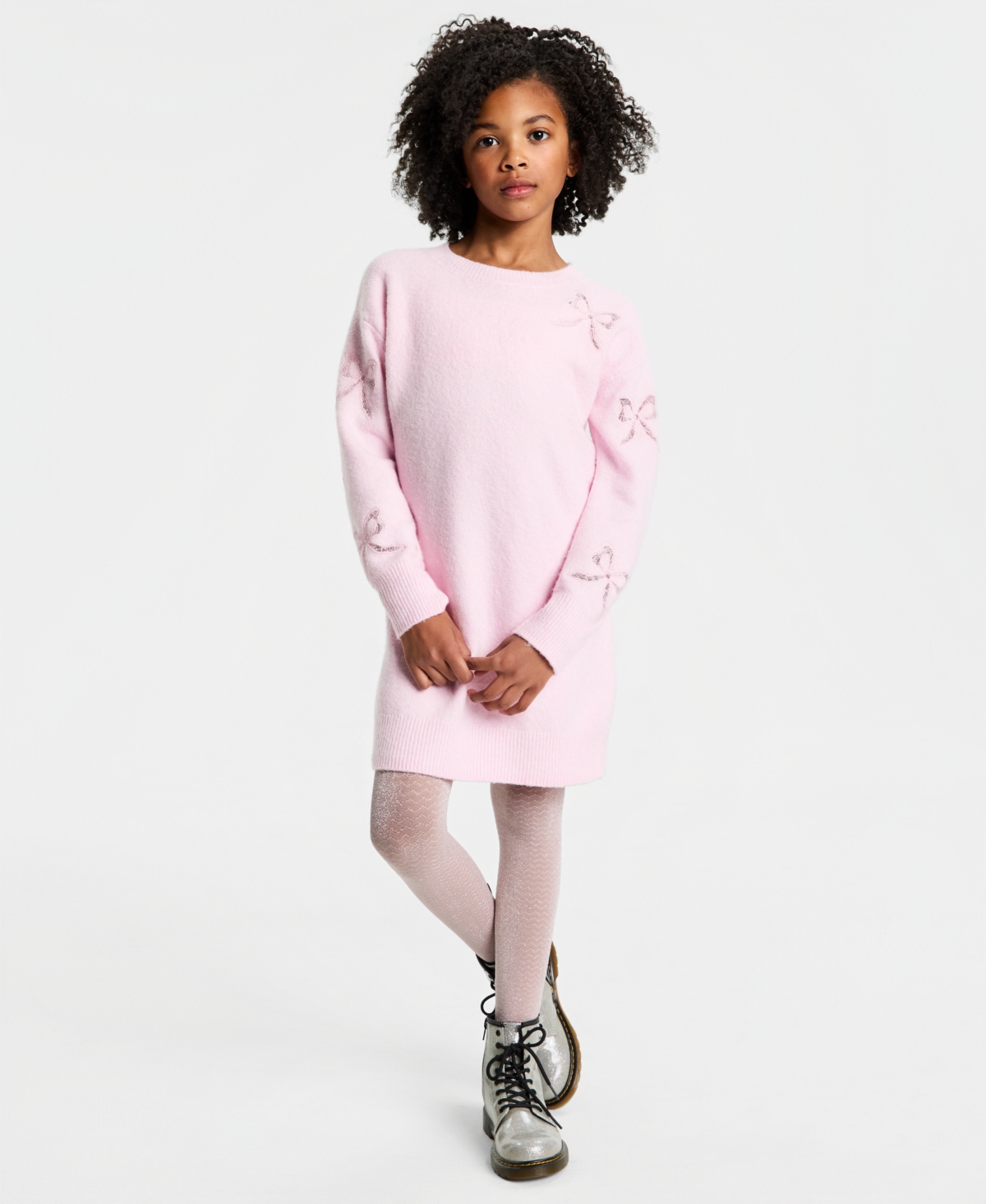 Click here for CeCe Girls 7-16 Long Sleeve Lace Bow Dress - Pink... prices