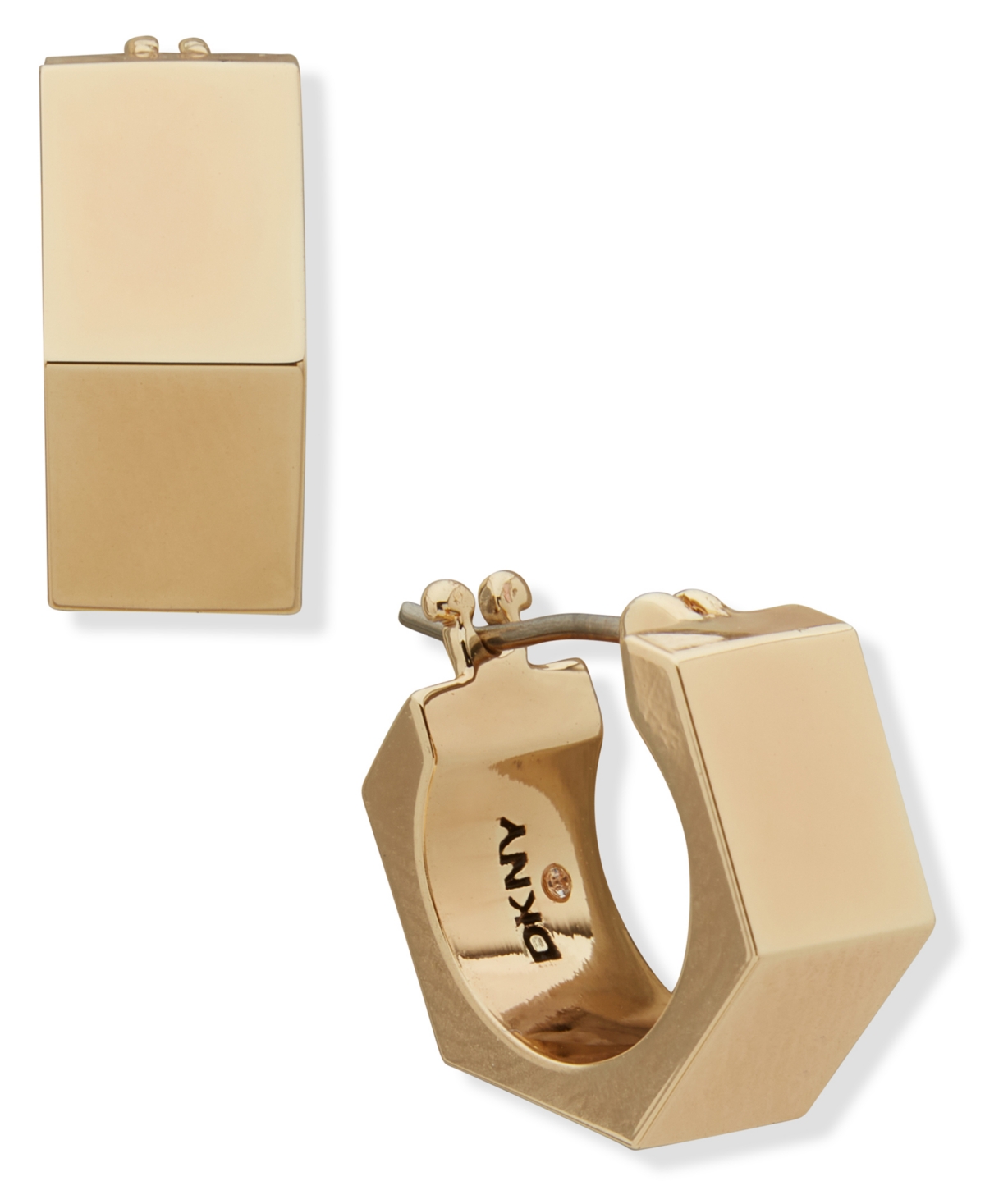 Click here for Dkny Gold-Tone Hex Hoop Earrings - Gold prices