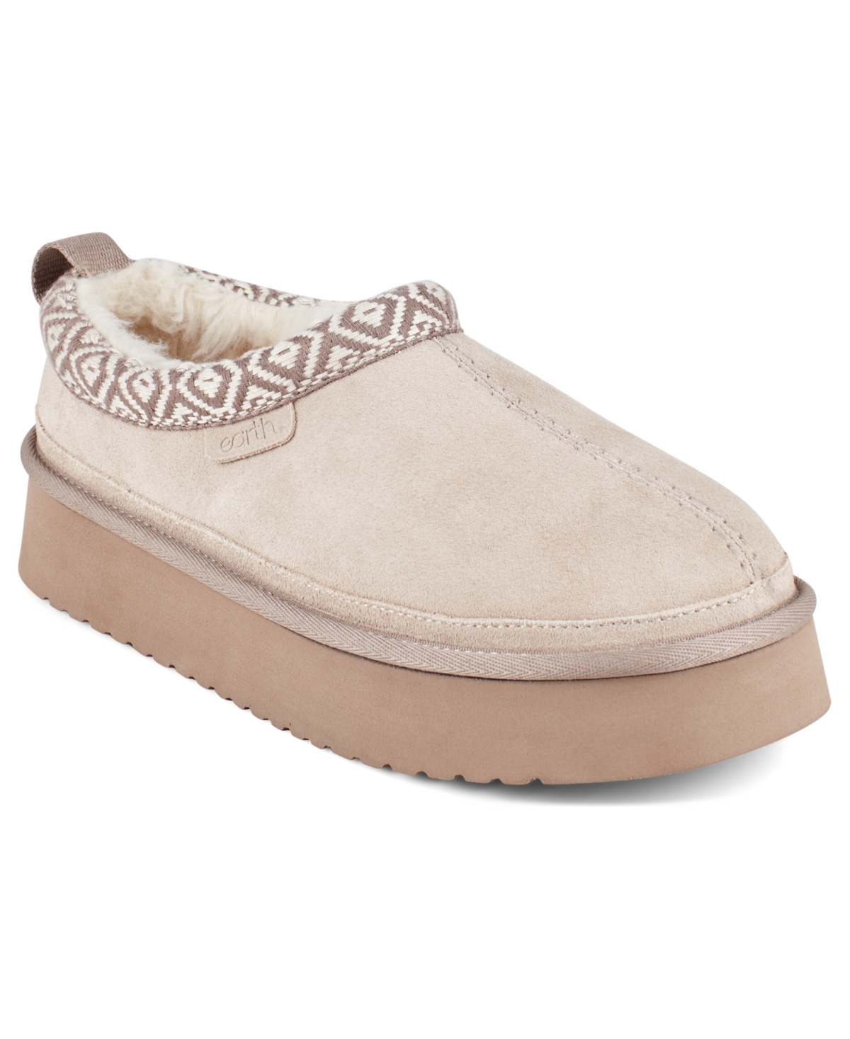 Earth Womens Fantel Round Toe Slip-On Mules - Taupe Suede