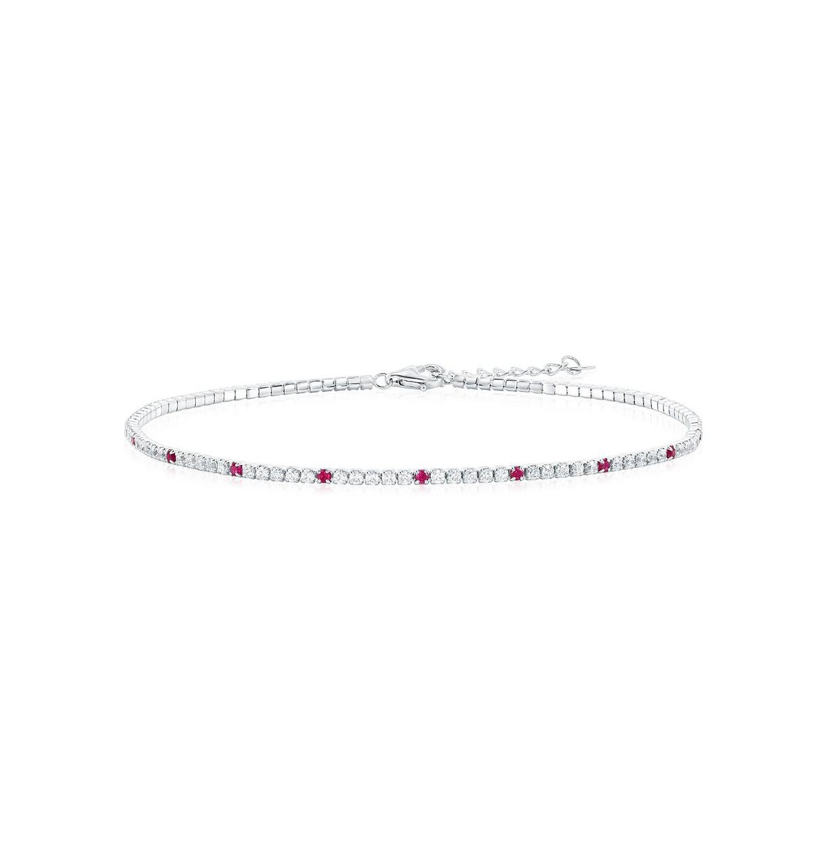 Click here for Simona Sterling Silver  Round Cz Tennis Anklet - R... prices