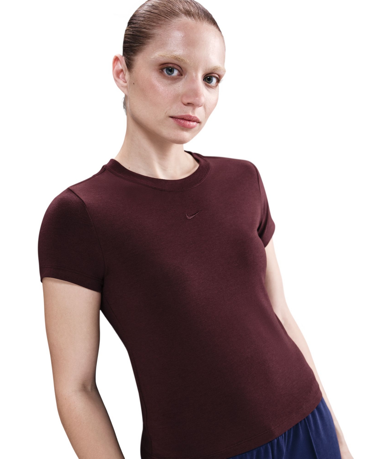 Click here for Nike Womens Sportswear Chill Knit T-Shirt - Burgun... prices