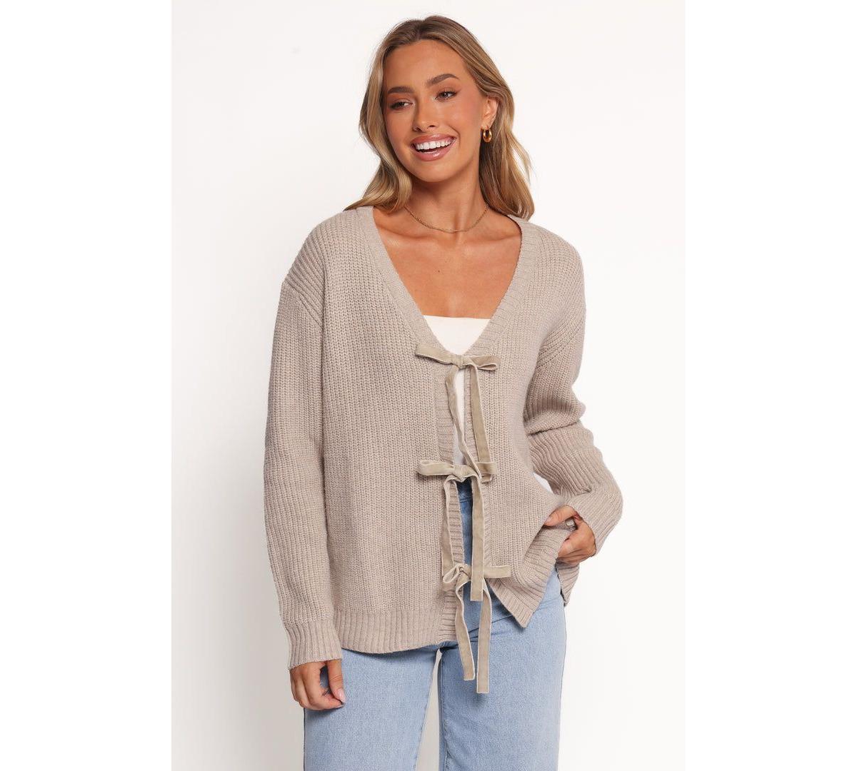 Click here for Petal and Pup Womens Hammond Tie Up Cardigan - Tau... prices