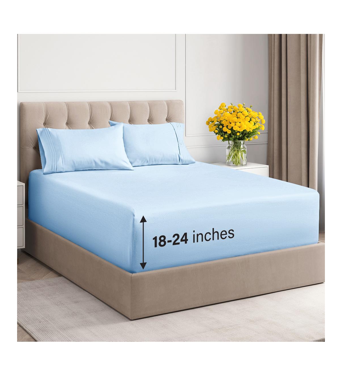 Click here for 4 Piece Extra Deep Pocket Microfiber Sheet Set - C... prices