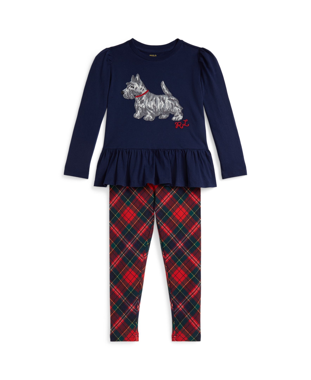 Click here for Polo Ralph Lauren Girls 2T-6X 2-Piece Dog Print T-... prices