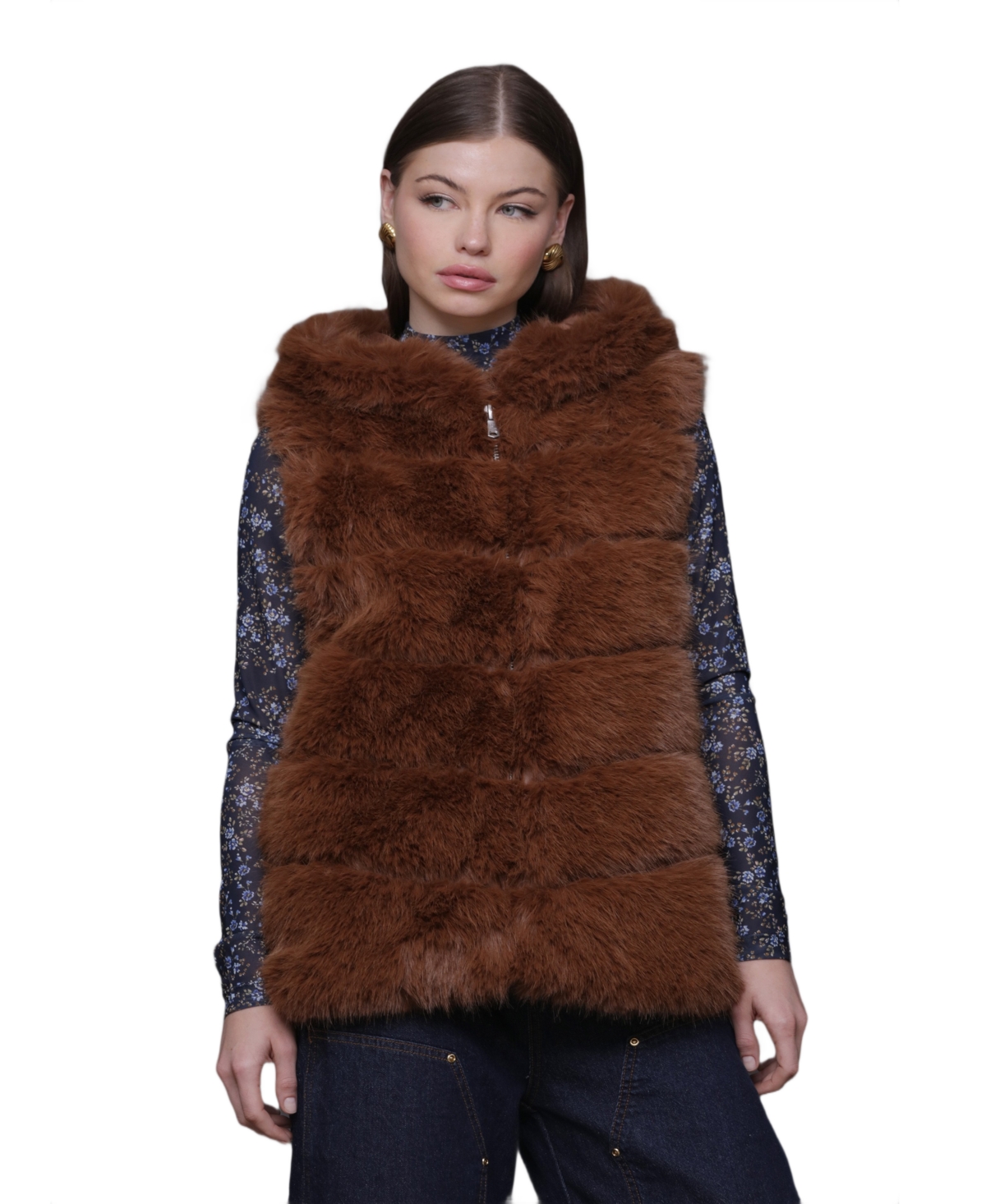 Click here for Avec Les Filles Womens Sleeveless Long Vest - Came... prices