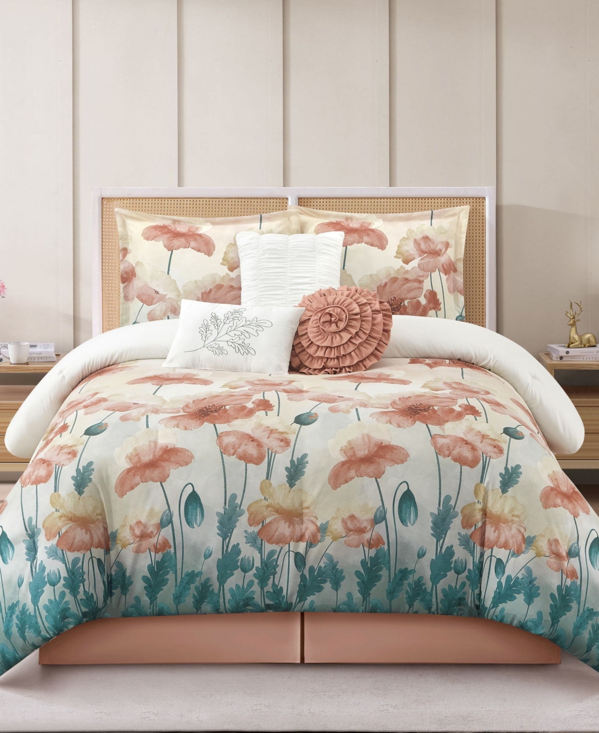 Click here for Stratford Park Jade Floral 7-Pc. Comforter Set  Qu... prices
