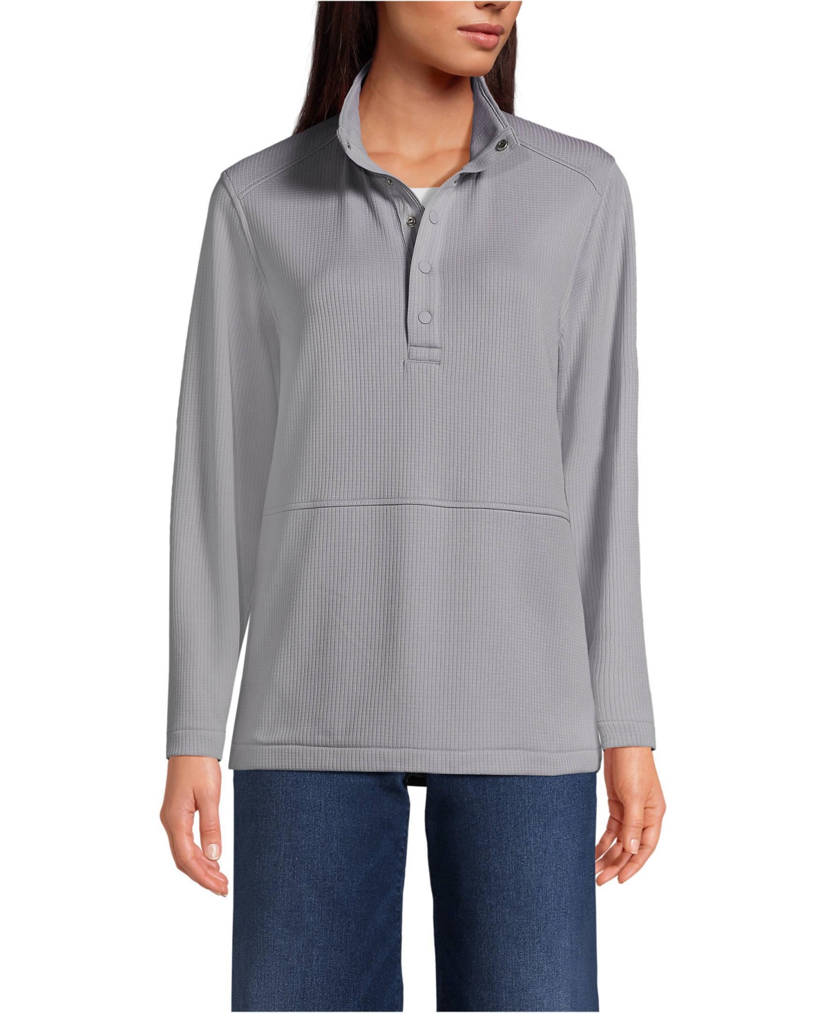 Click here for Lands End Mens Unisex Grid Tech Snapneck Pullover... prices