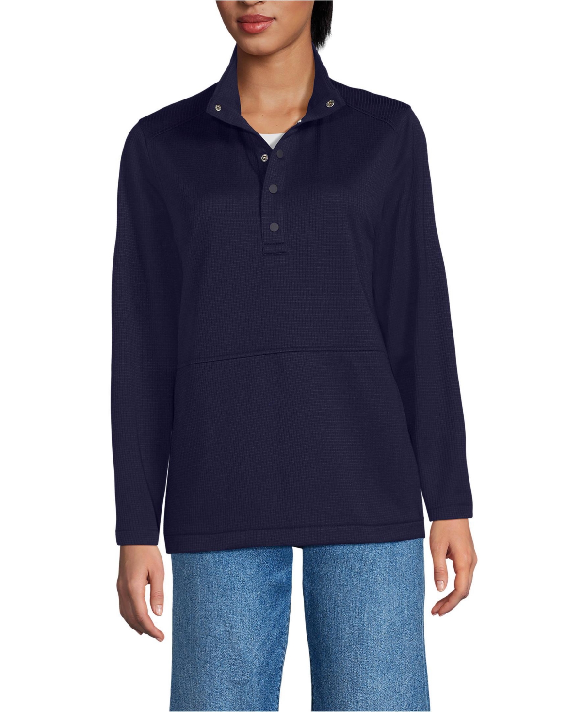 Click here for Lands End Mens Unisex Grid Tech Snapneck Pullover... prices