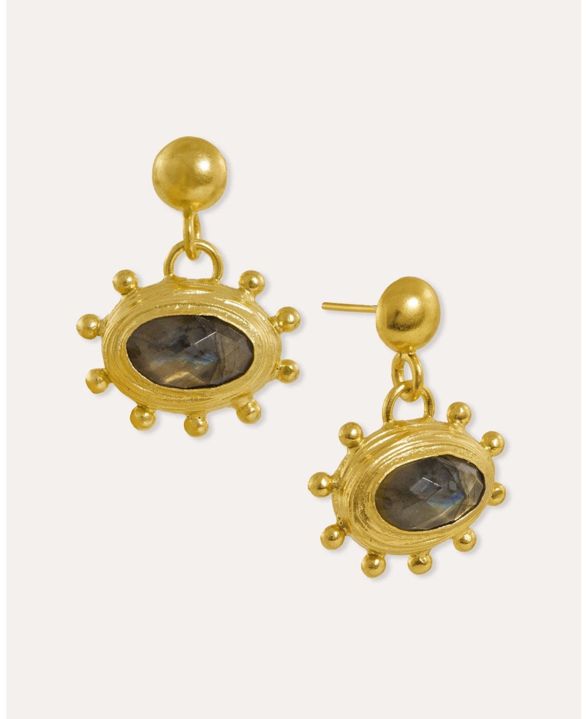 Click here for Ottoman Hands Zand Labradorite Drop Earrings - Gol... prices