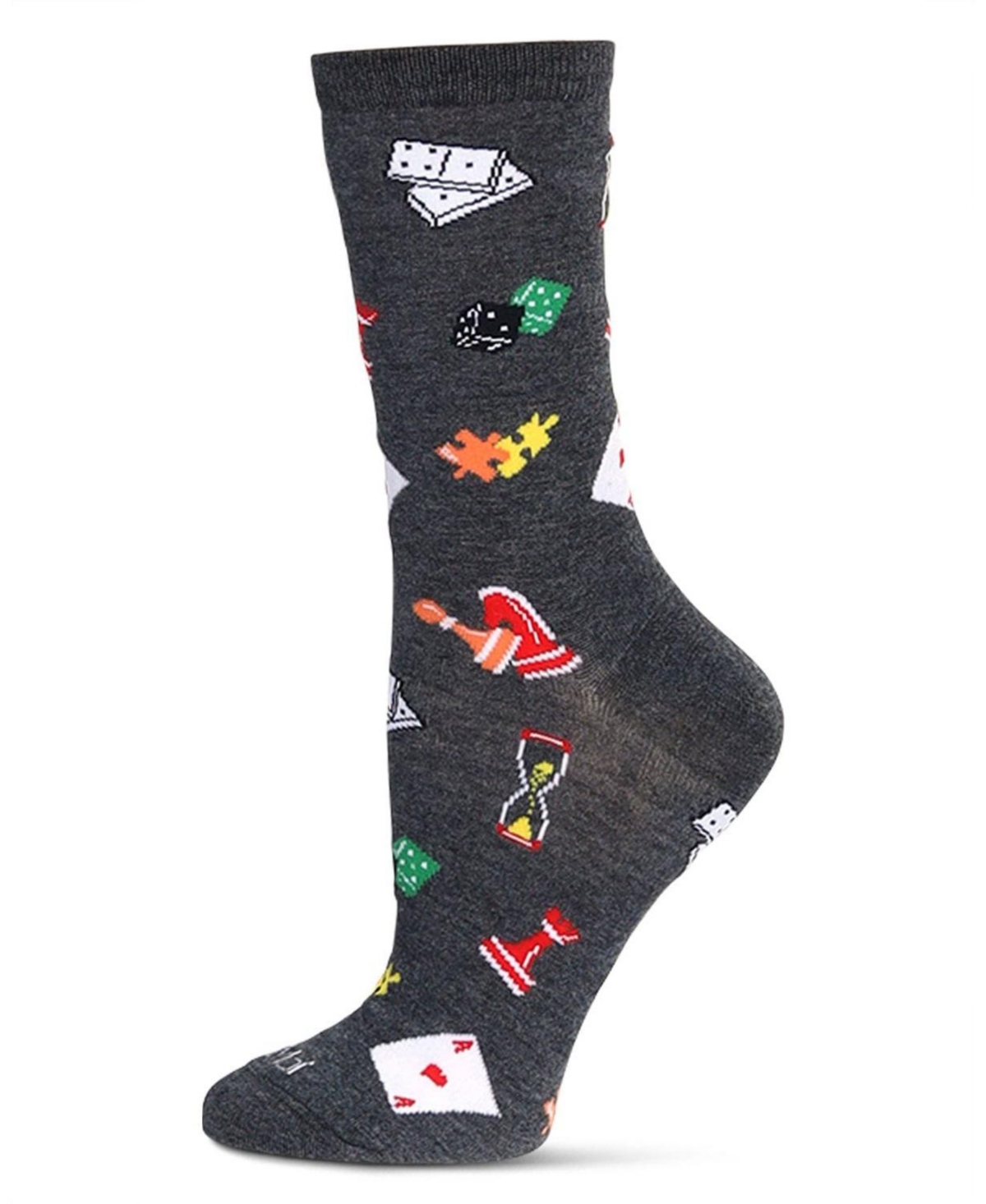Click here for MeMoi Womens Games Crew Socks - Dark gray heather prices