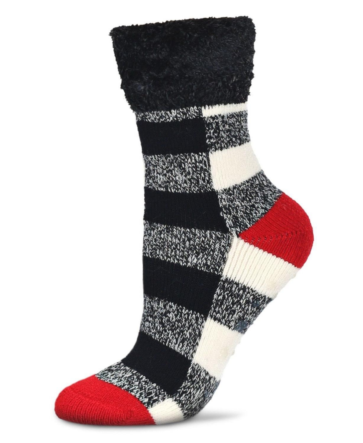 Click here for MeMoiWomens Buffalo Check Plush Cabin Socks - Blac... prices