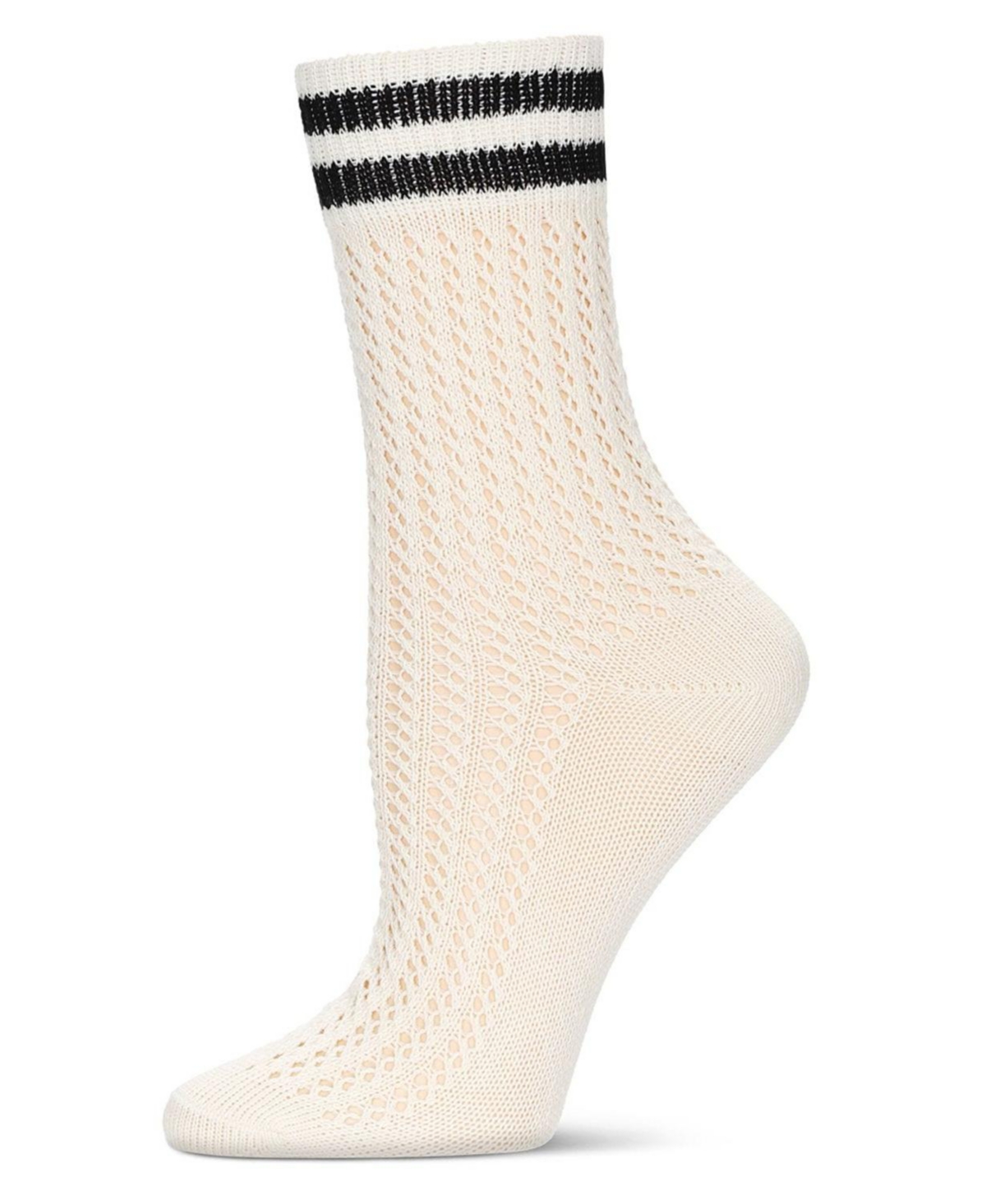 Click here for MeMoi Womens Pointelle Knit Striped Crew Socks - I... prices