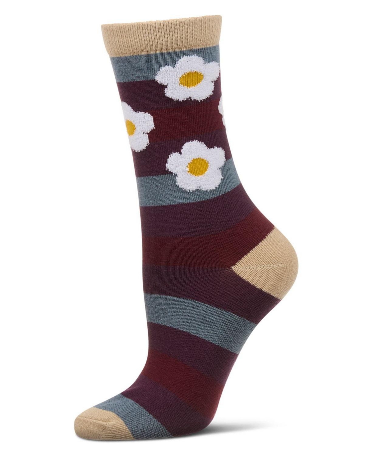 Click here for MeMoi Womens Flower Pop Stripe Dimensional Crew So... prices