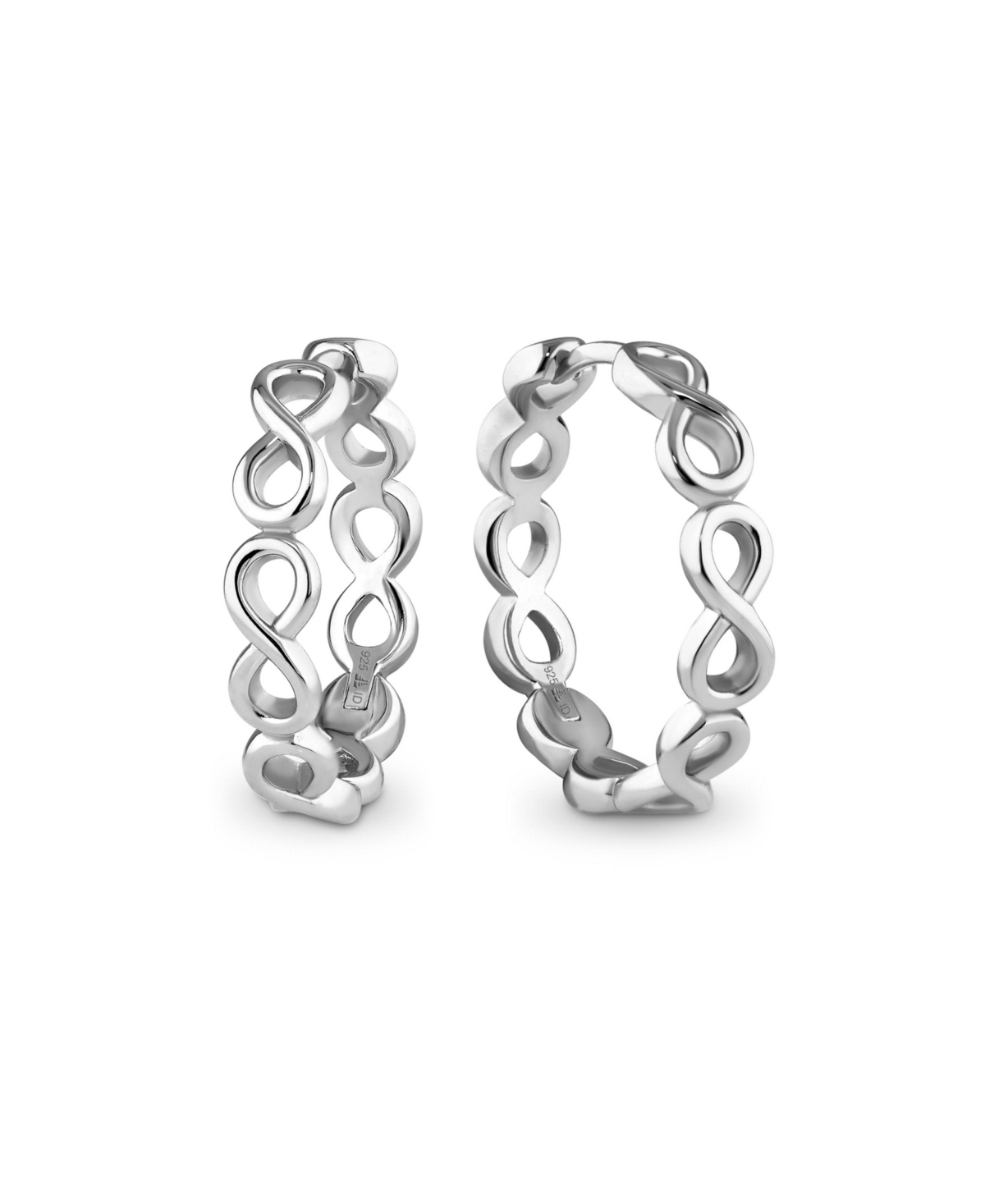 Click here for Devata Infinity Hoop Earrings in Rhodium Plated St... prices