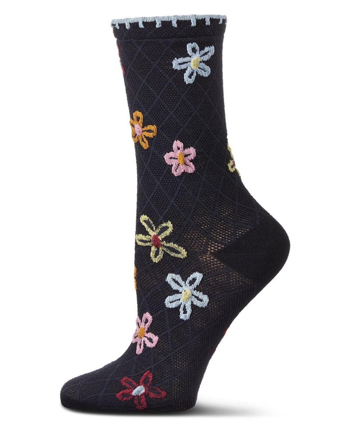 Click here for MeMoi Womens Dancing Daisies Crochet Cuff Crew Soc... prices