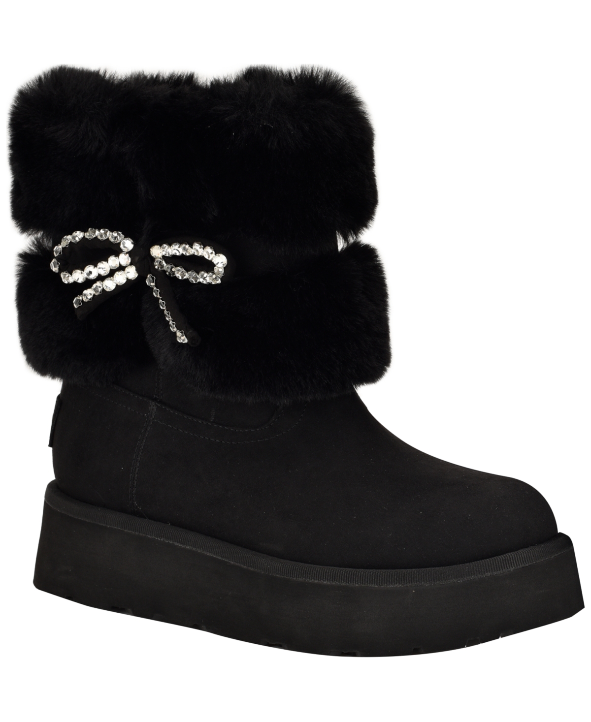 Click here for Guess Womens Dowry Rhinestone Bow Winter Boot - Bl... prices